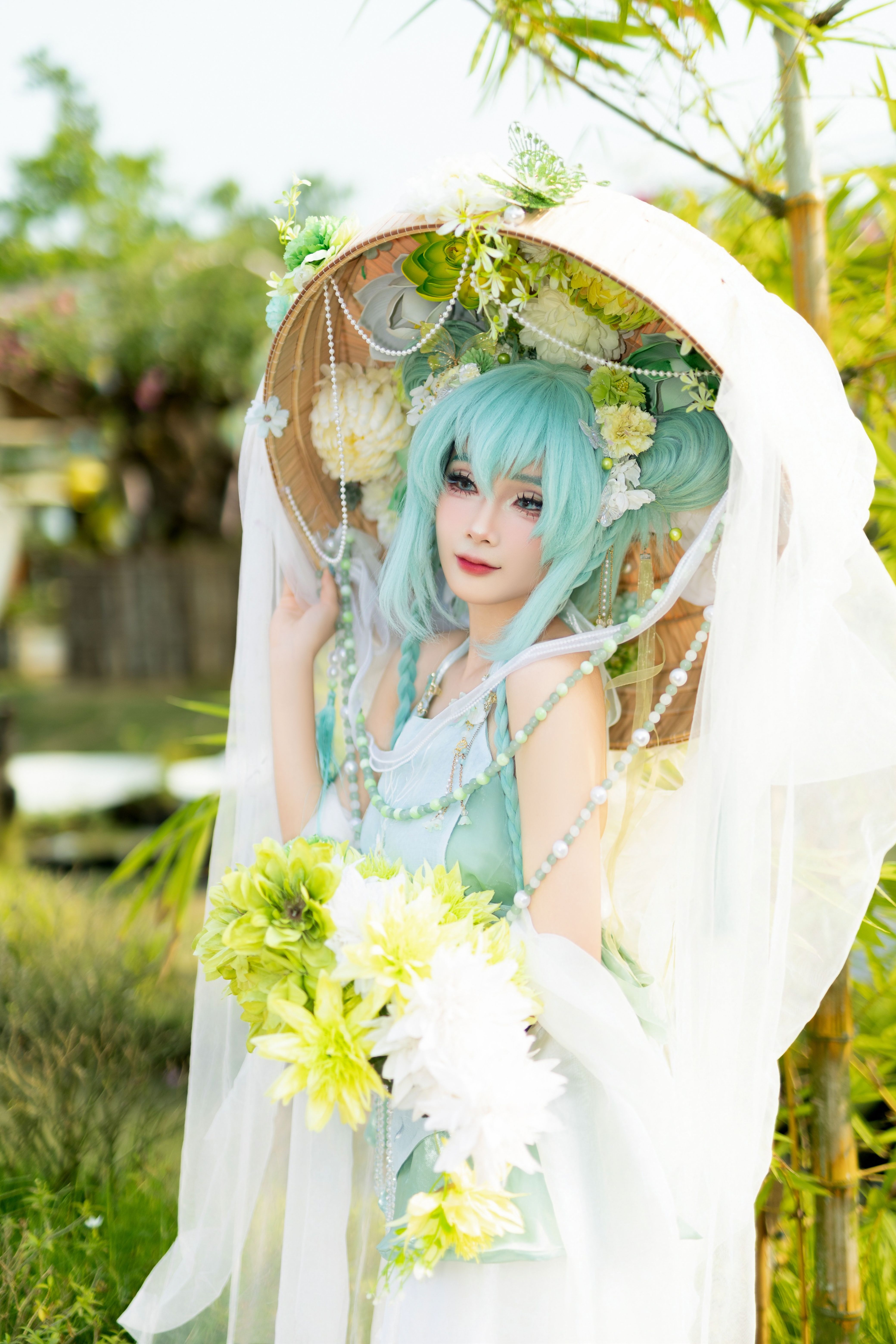 Elegant Fantasy Themed Cosplay in Garden Setting · Free Stock Photo