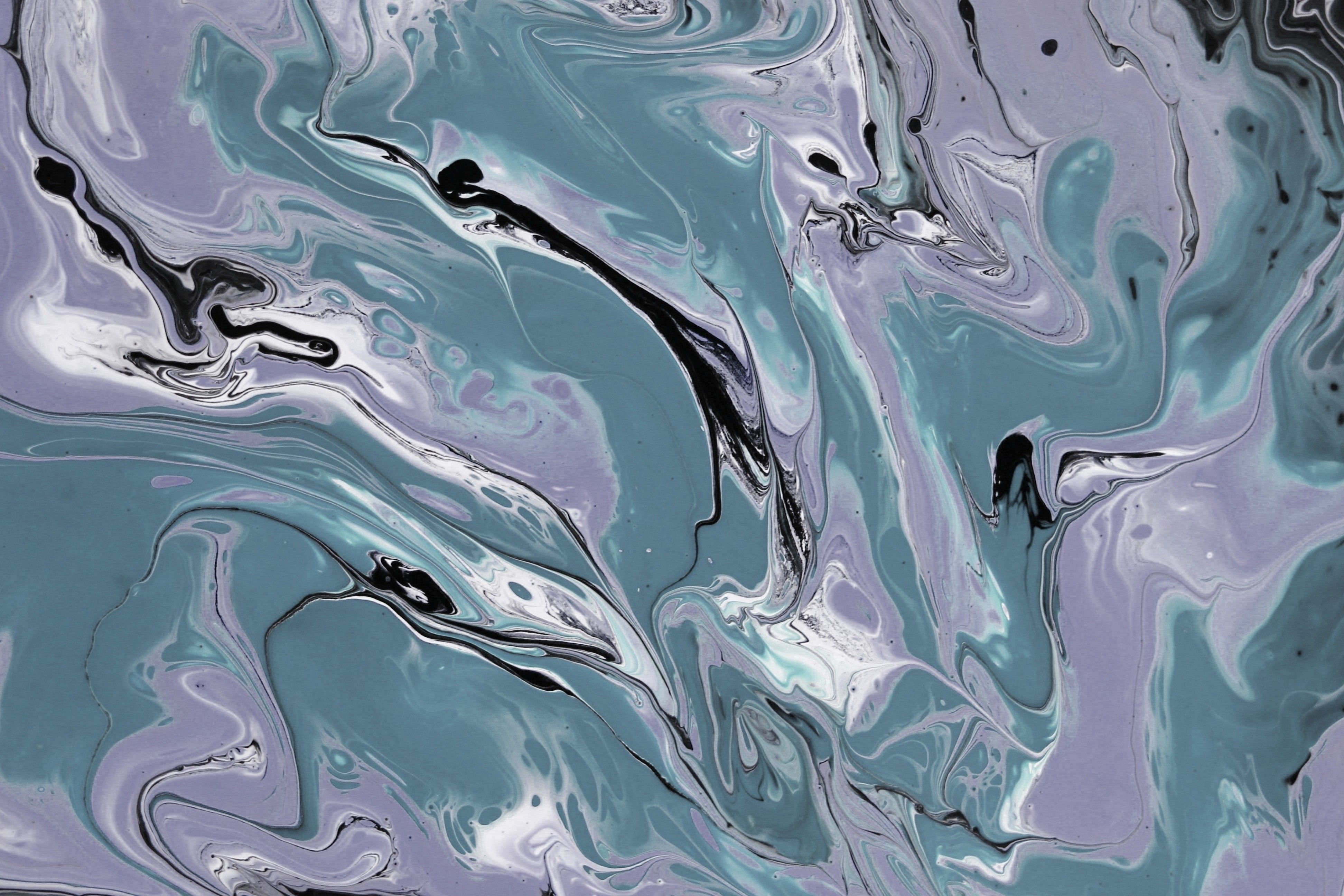 Abstract Marble Swirl Art in Cool Tones · Free Stock Photo
