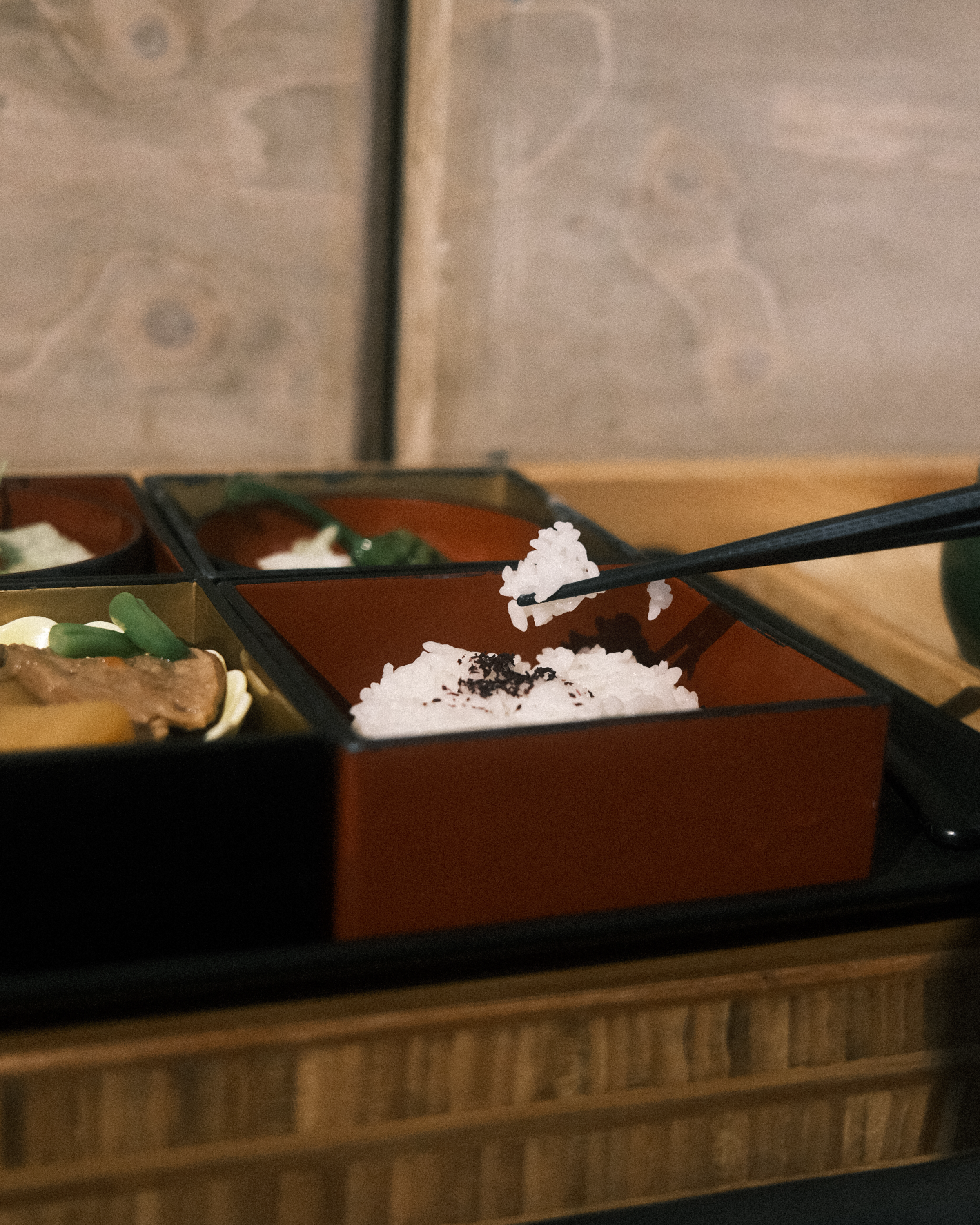 Traditional Bento Box with Assorted Dishes · Free Stock Photo