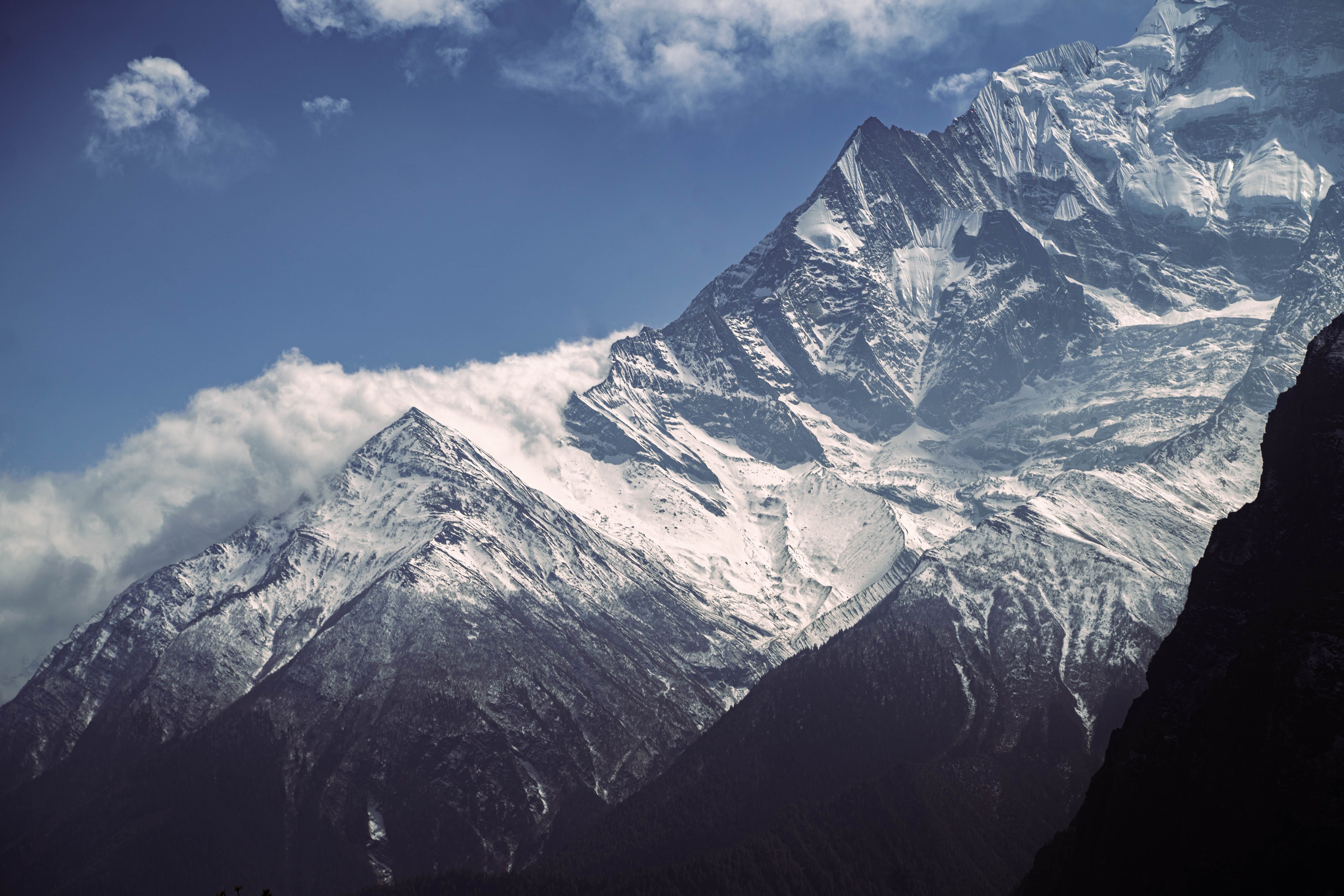 Majestic Snow-Capped Mountain Peaks in Himalayas · Free Stock Photo