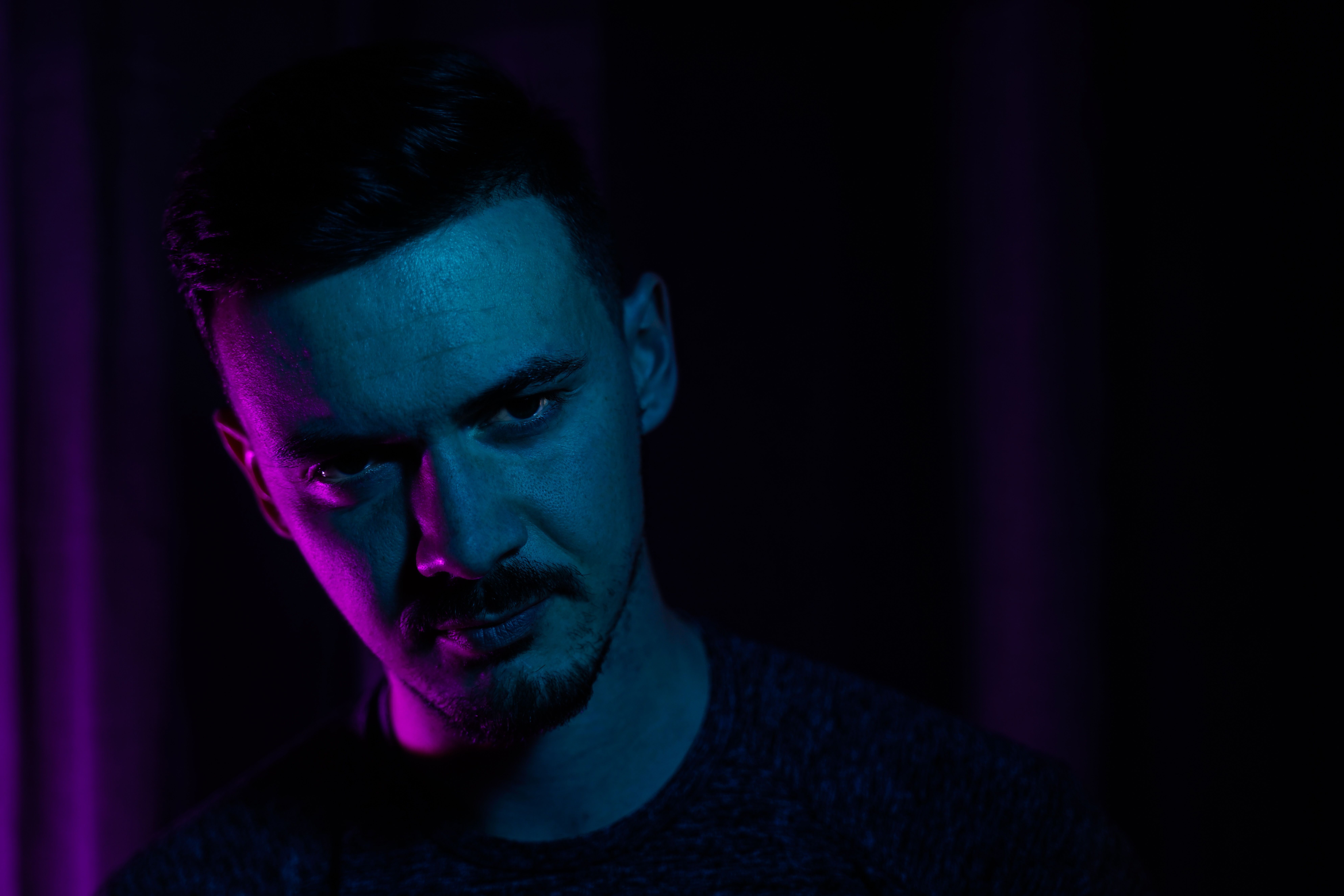 Creative Portrait with Dramatic Lighting Effects · Free Stock Photo