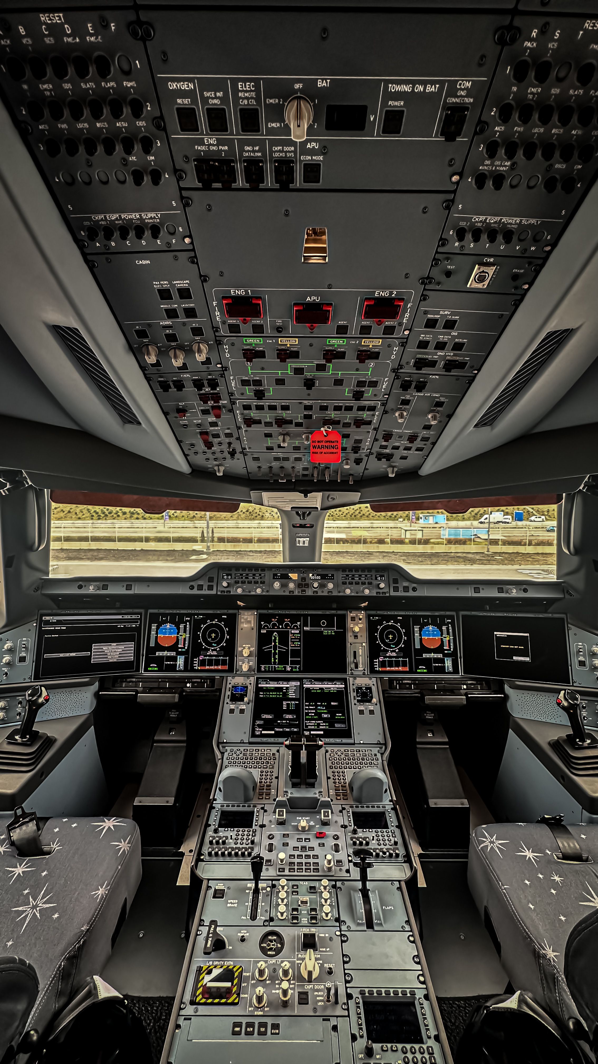 Modern Airliner Cockpit with Instrument Panels · Free Stock Photo