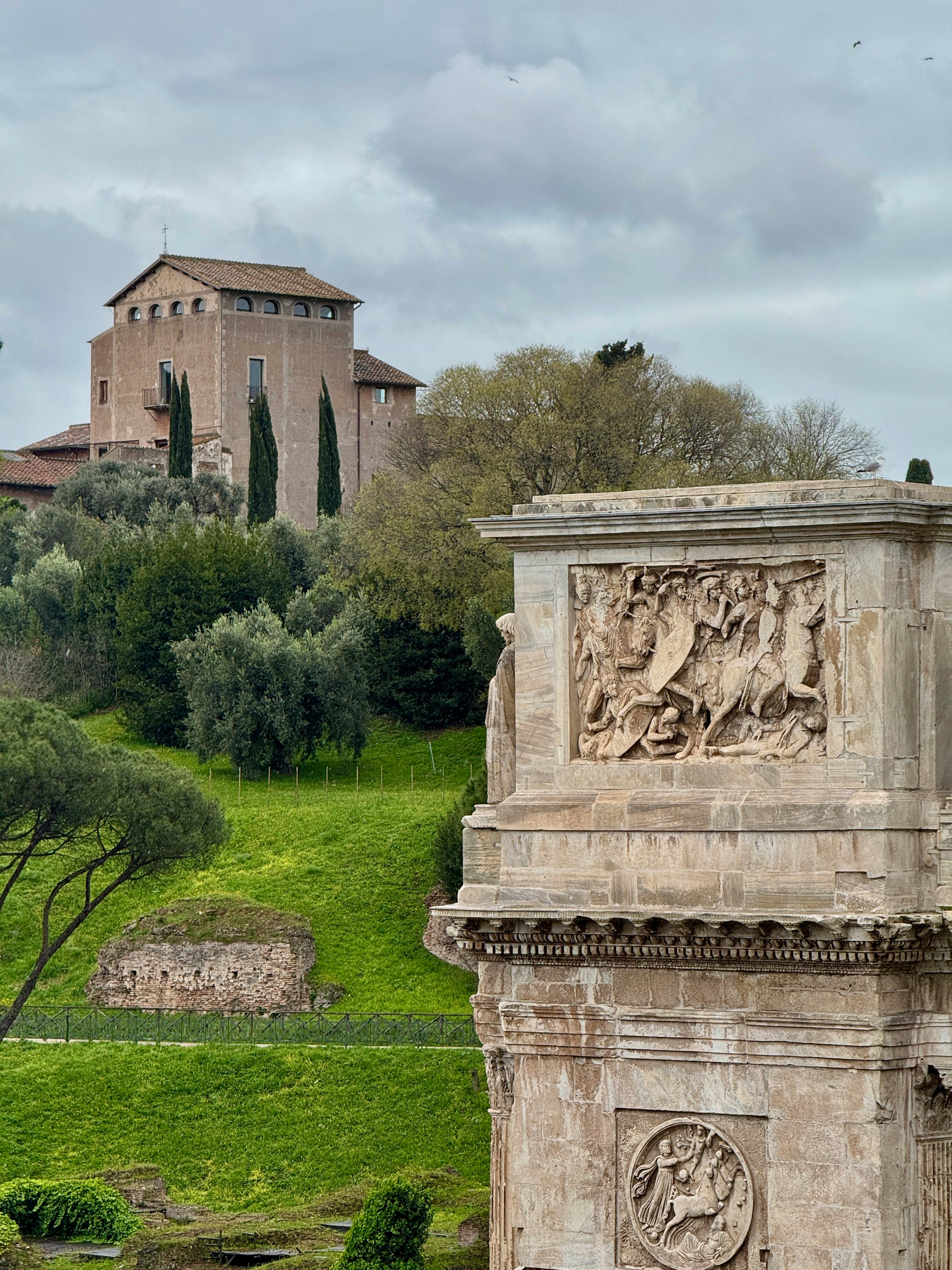 Historic Roman Architecture in Lush Green Setting · Free Stock Photo