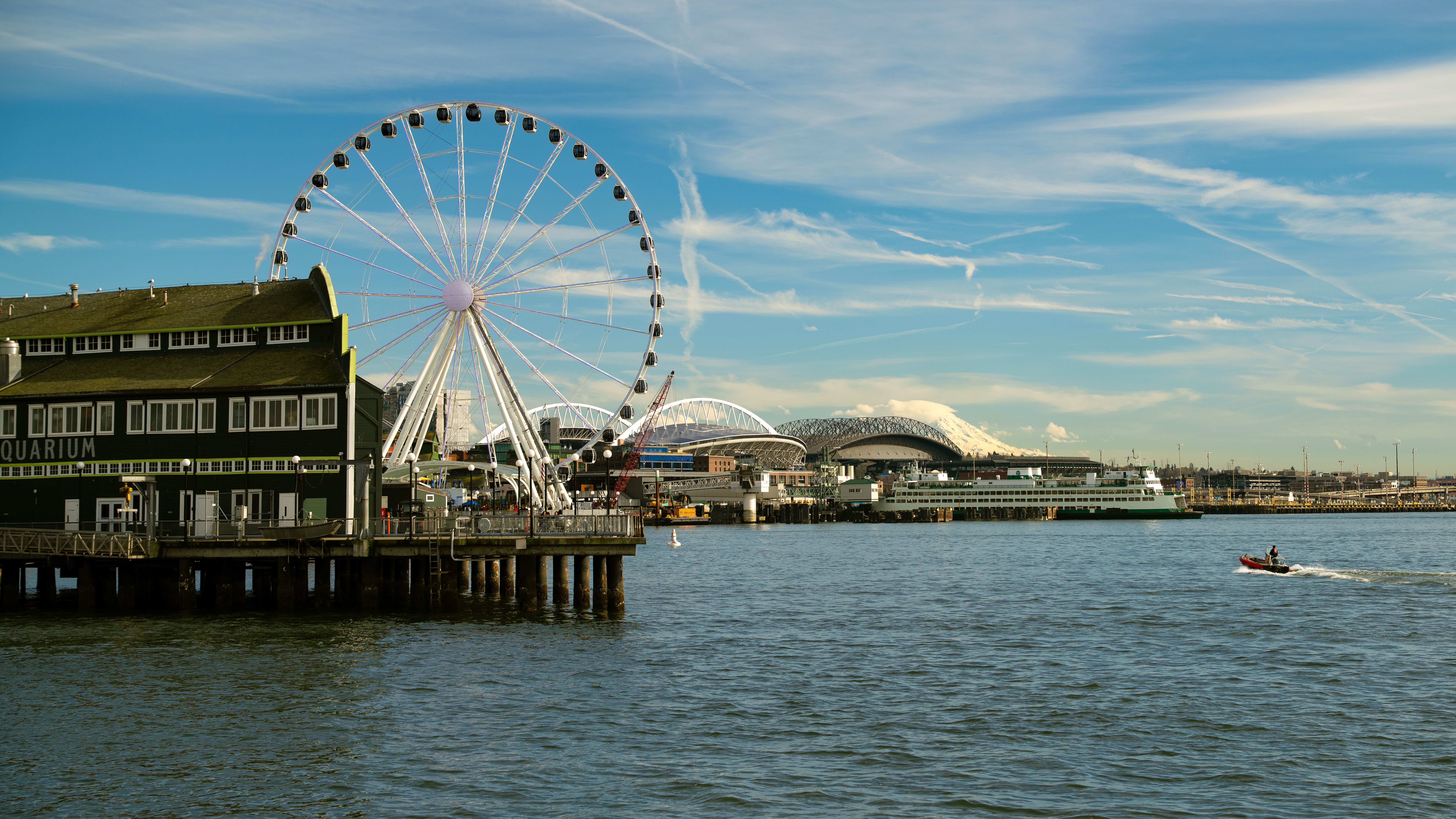 Seattle Waterfront with Ferris Wheel and Skyline · Free Stock Photo