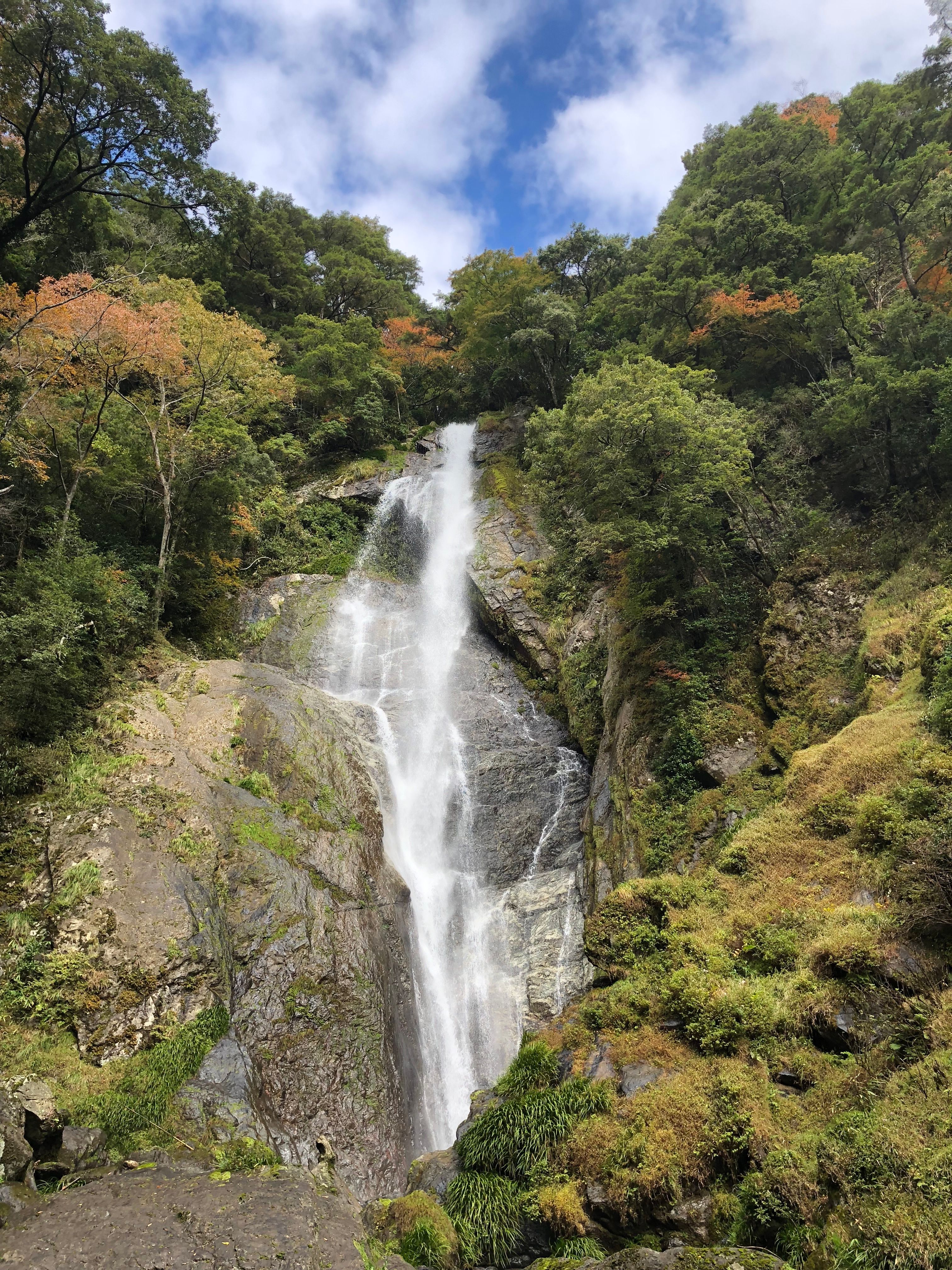 Stunning Japanese Waterfall in Autumn Foliage · Free Stock Photo