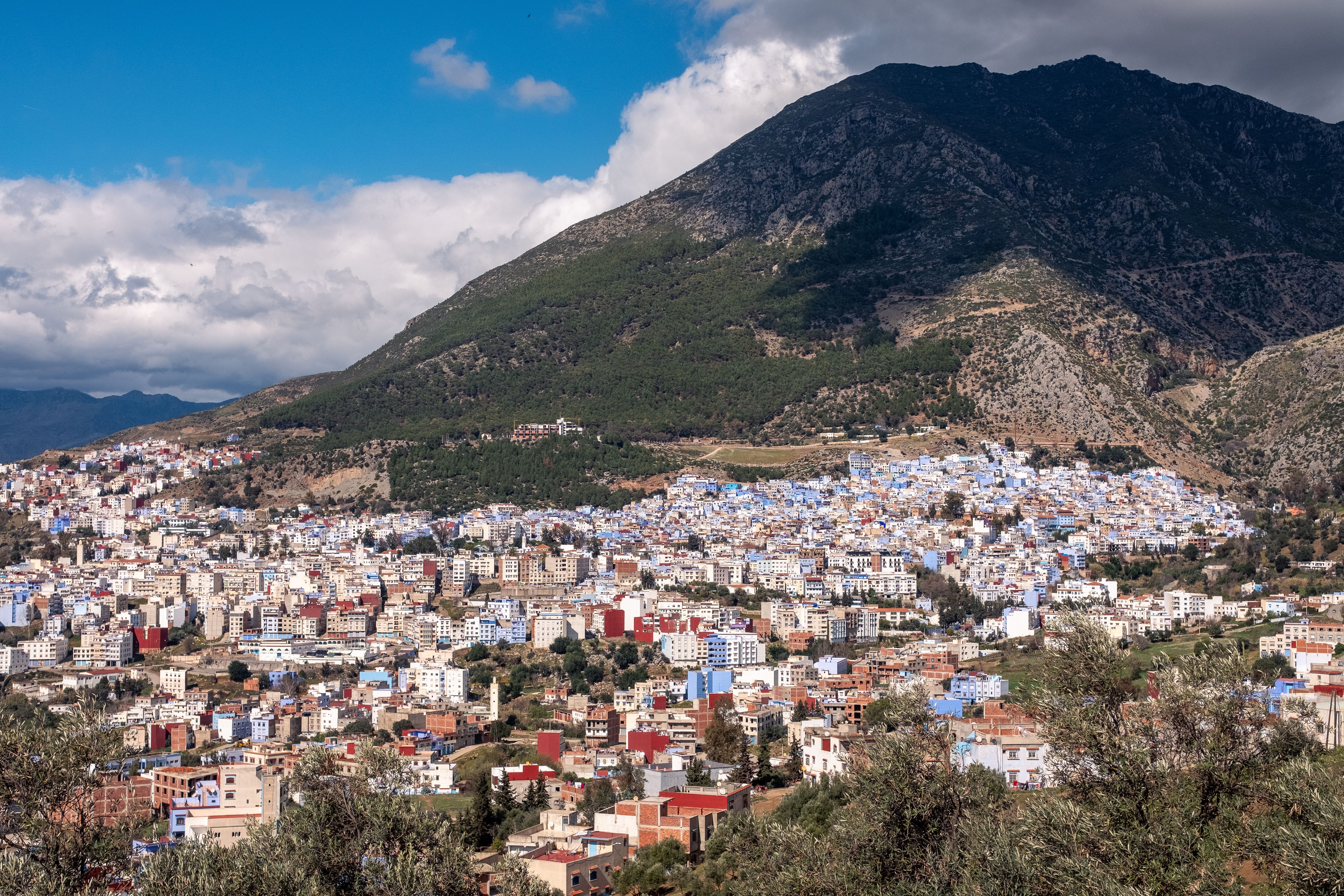 Aerial View of Chefchaouen Cityscape, Morocco · Free Stock Photo