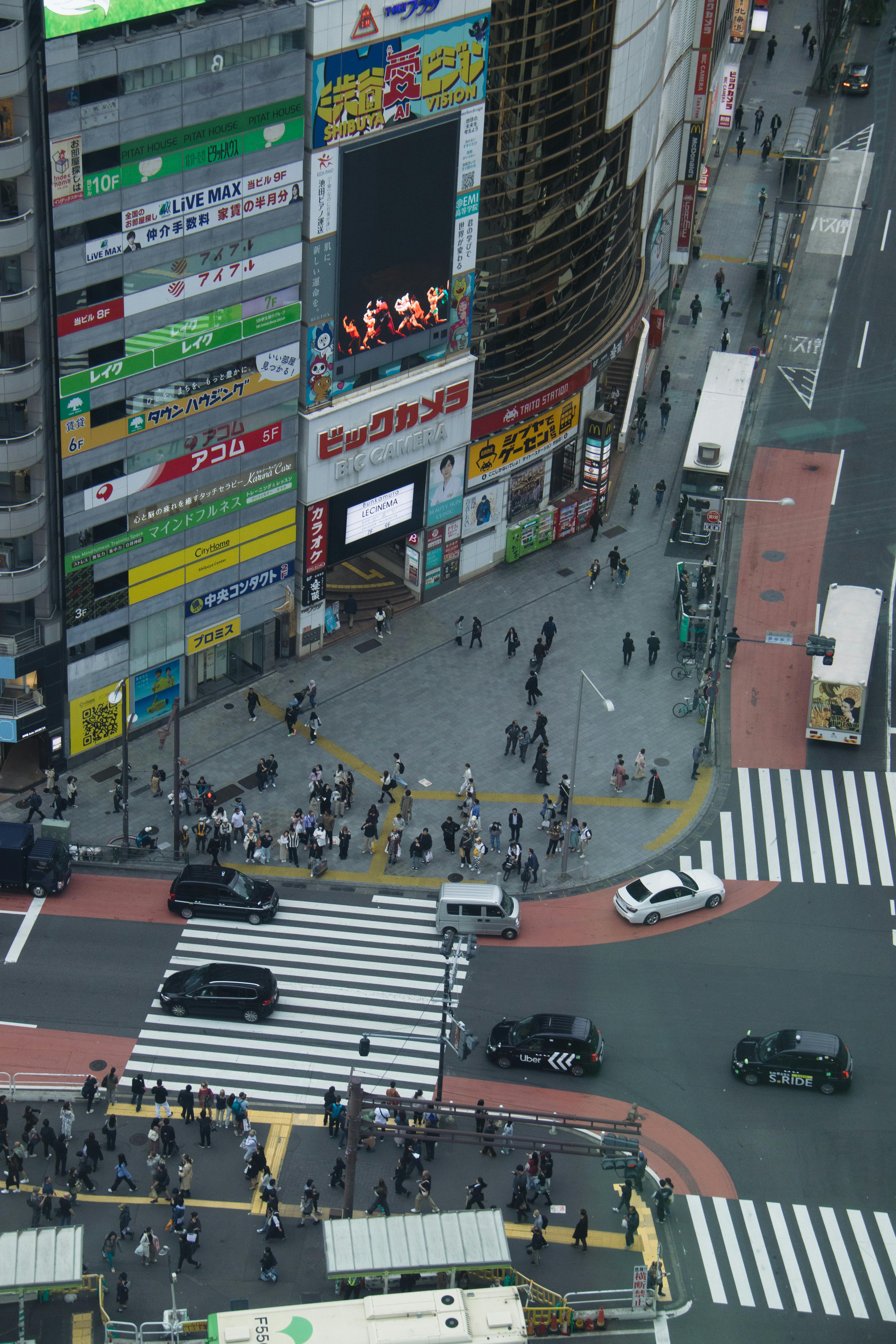 Overhead View of Bustling Shibuya, Tokyo Crossing · Free Stock Photo