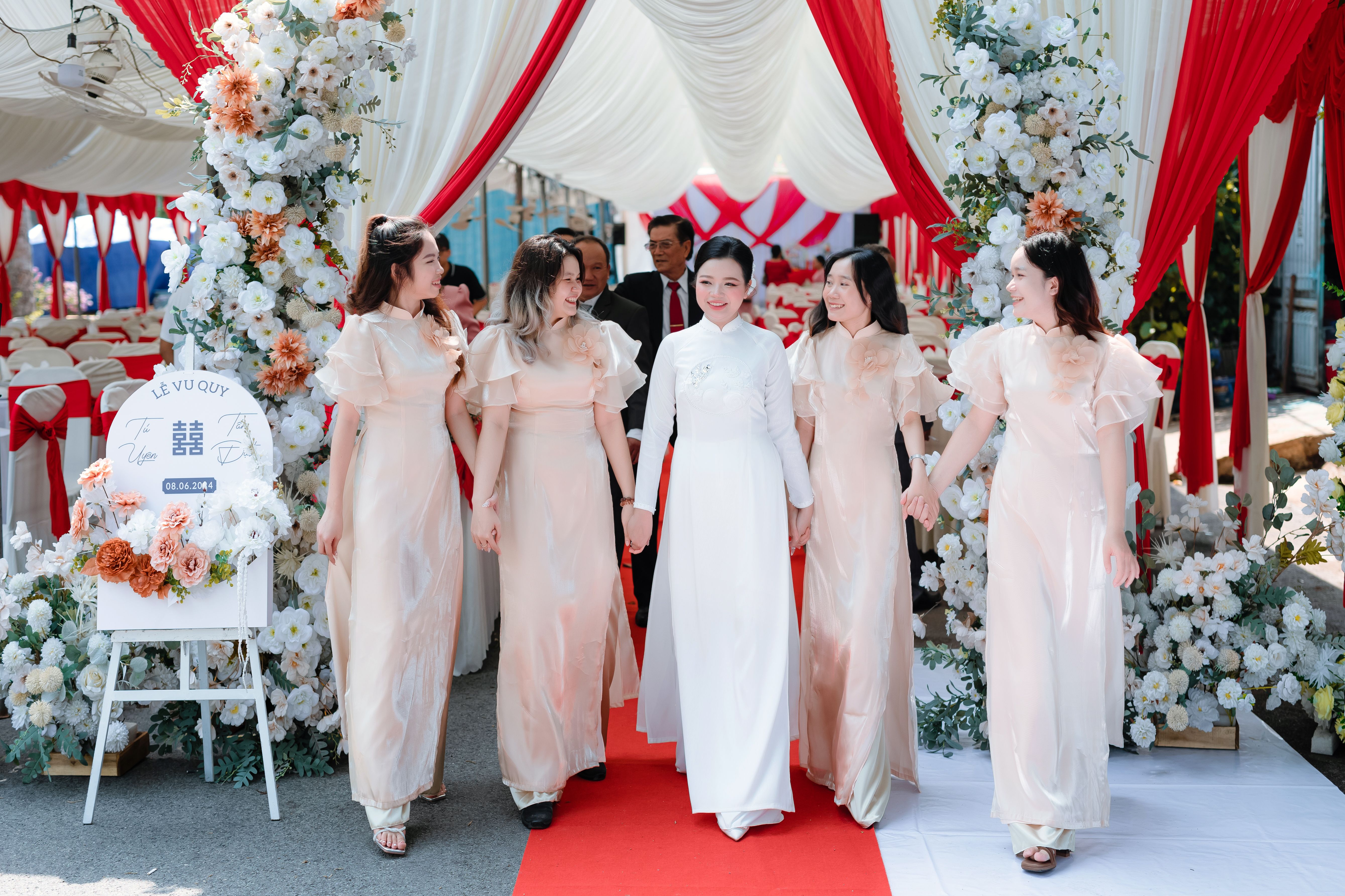 Vietnamese Wedding Celebration with Bride and Bridesmaids · Free Stock ...