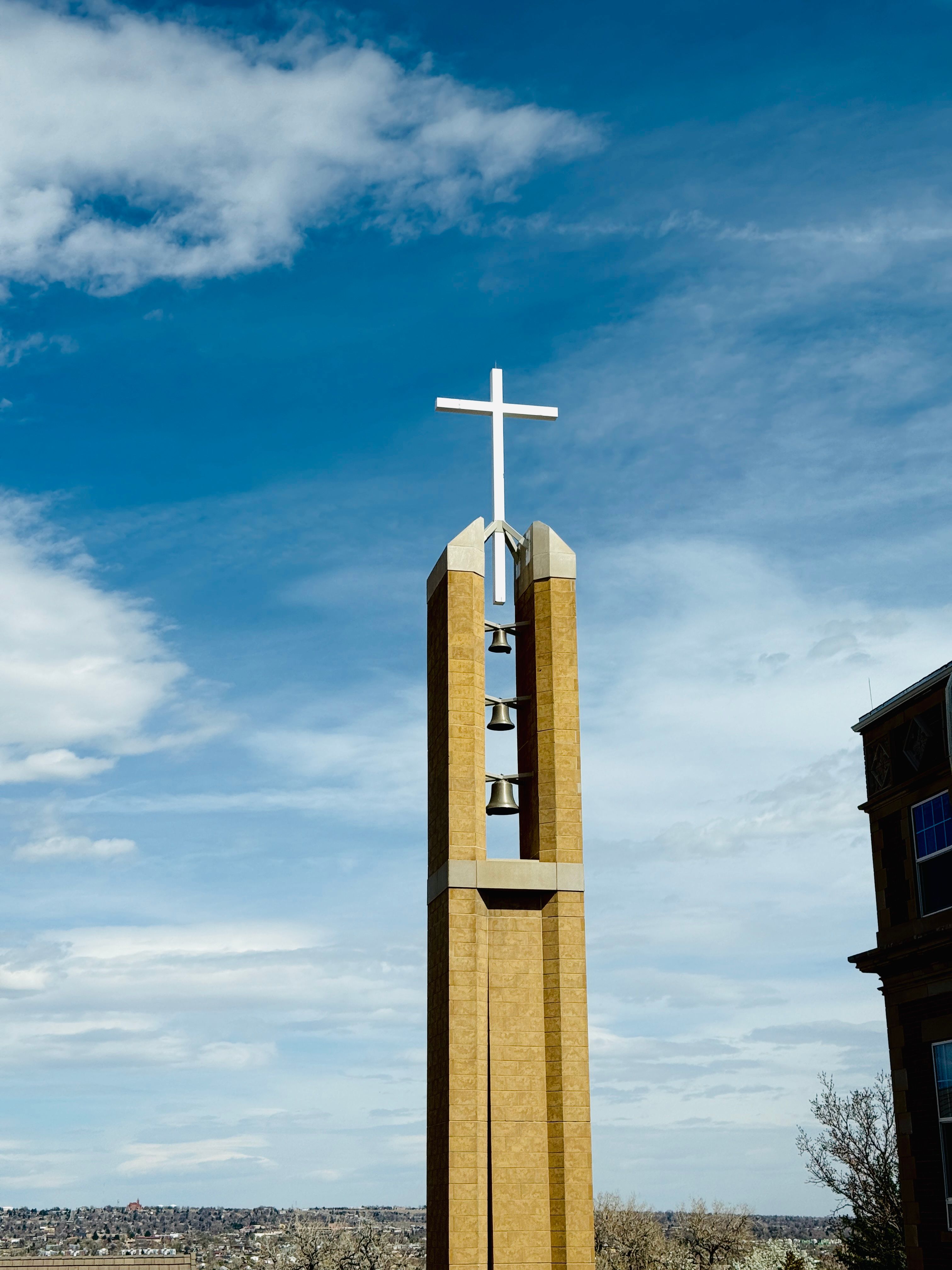 Tall Church Bell Tower with Cross · Free Stock Photo