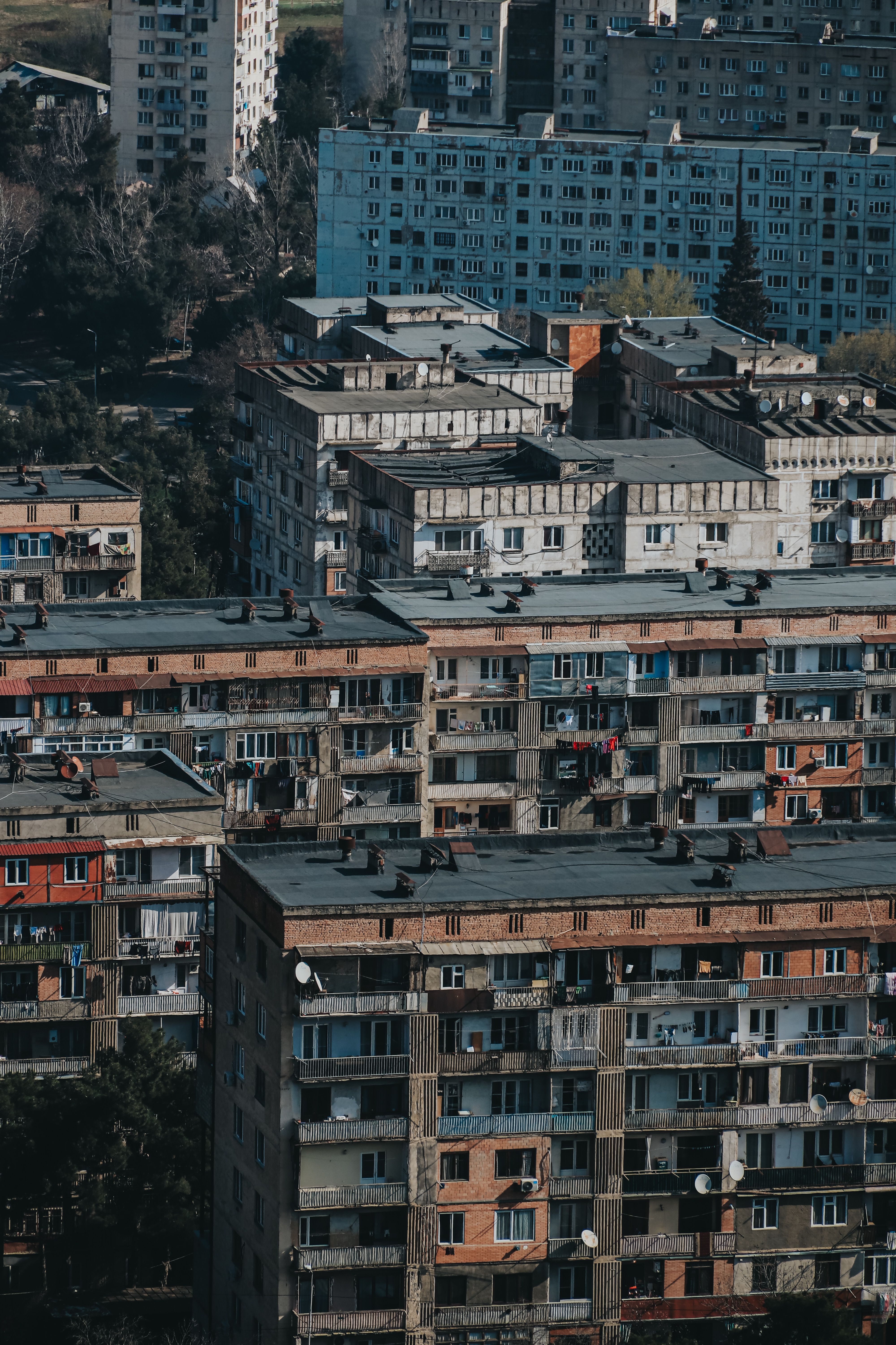Aerial View of Soviet-Style Apartment Blocks · Free Stock Photo