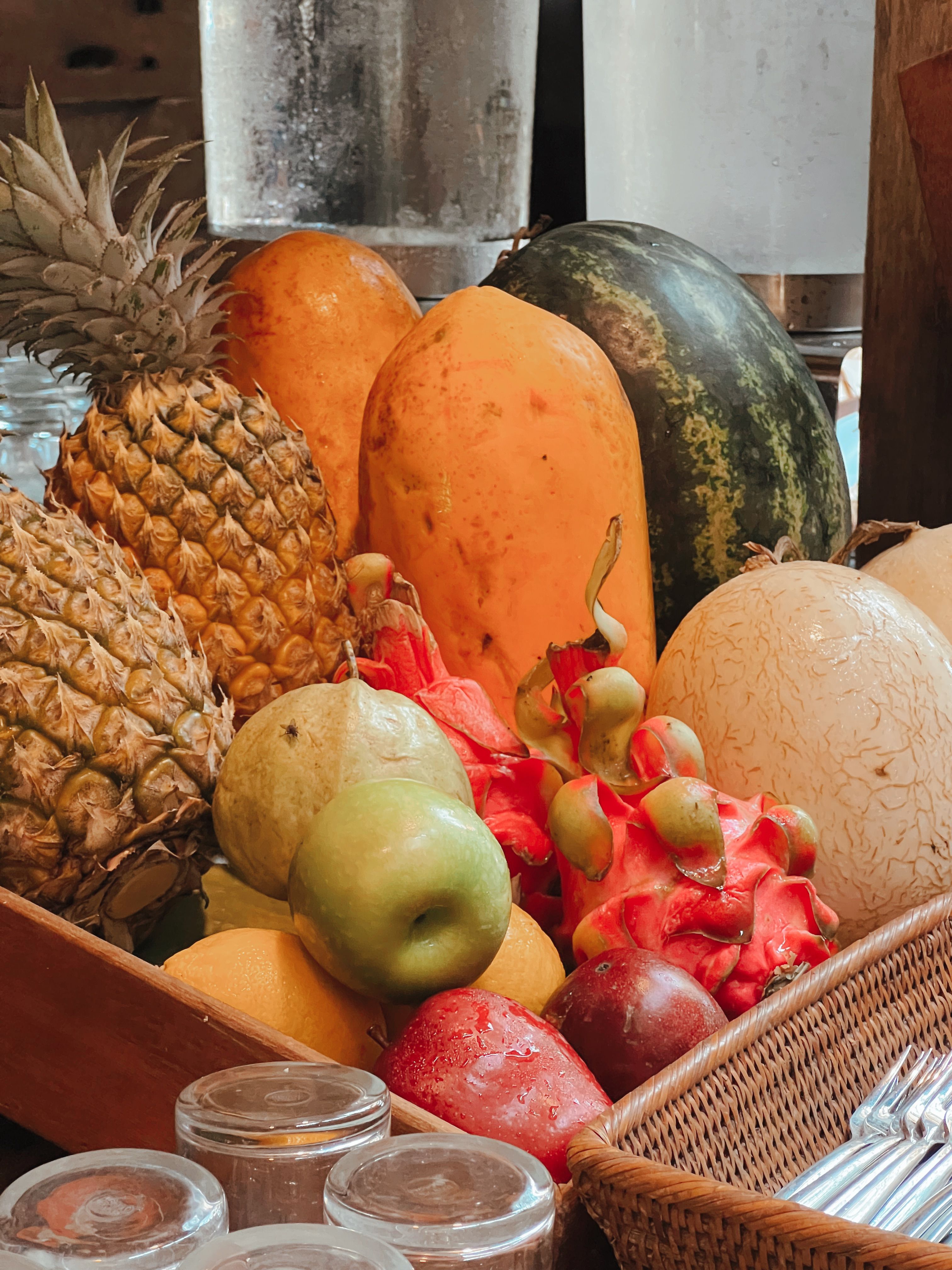 Assorted Tropical Fruits Display in Market · Free Stock Photo