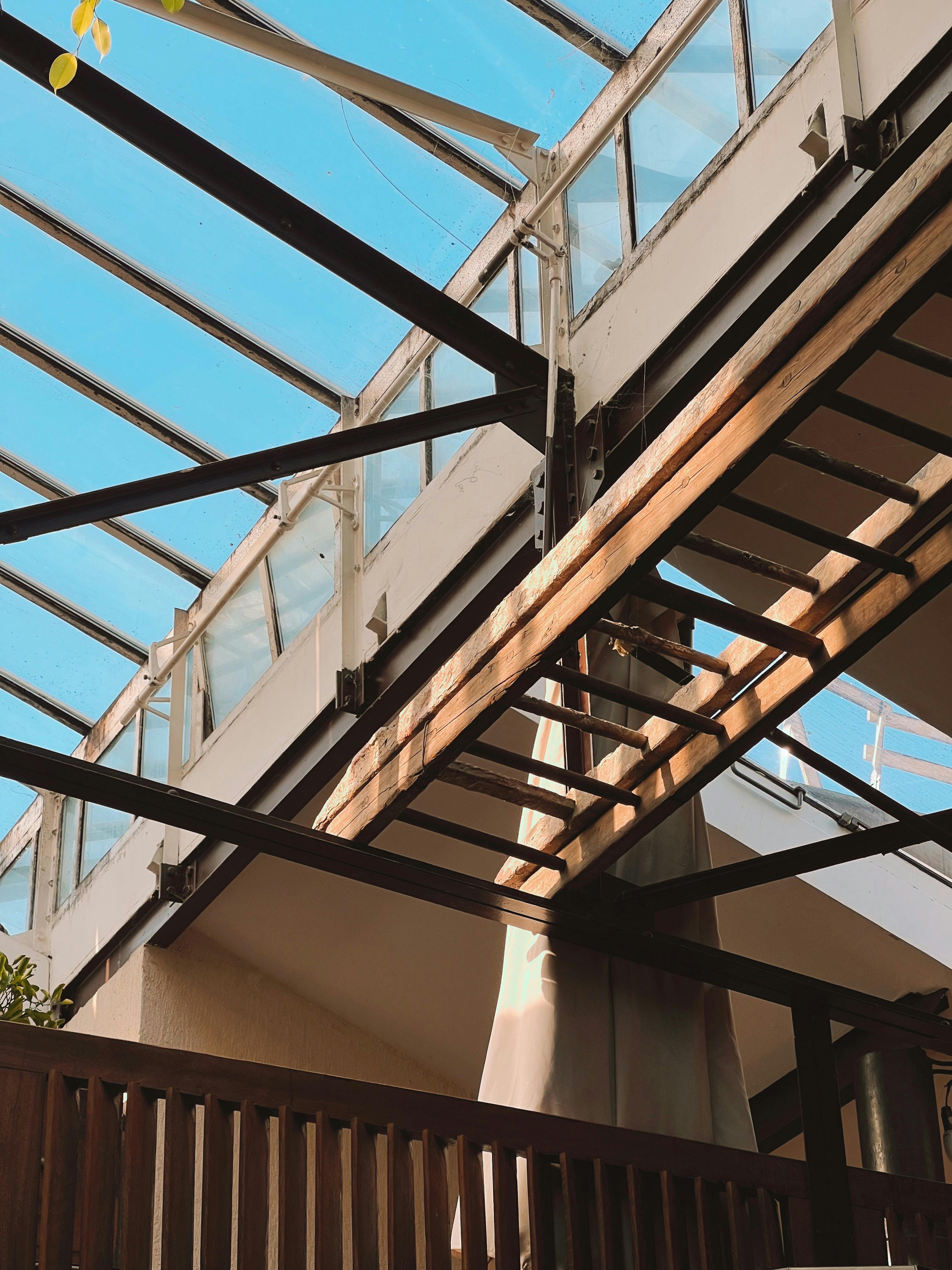 Modern Architectural Skylight with Steel Beams · Free Stock Photo