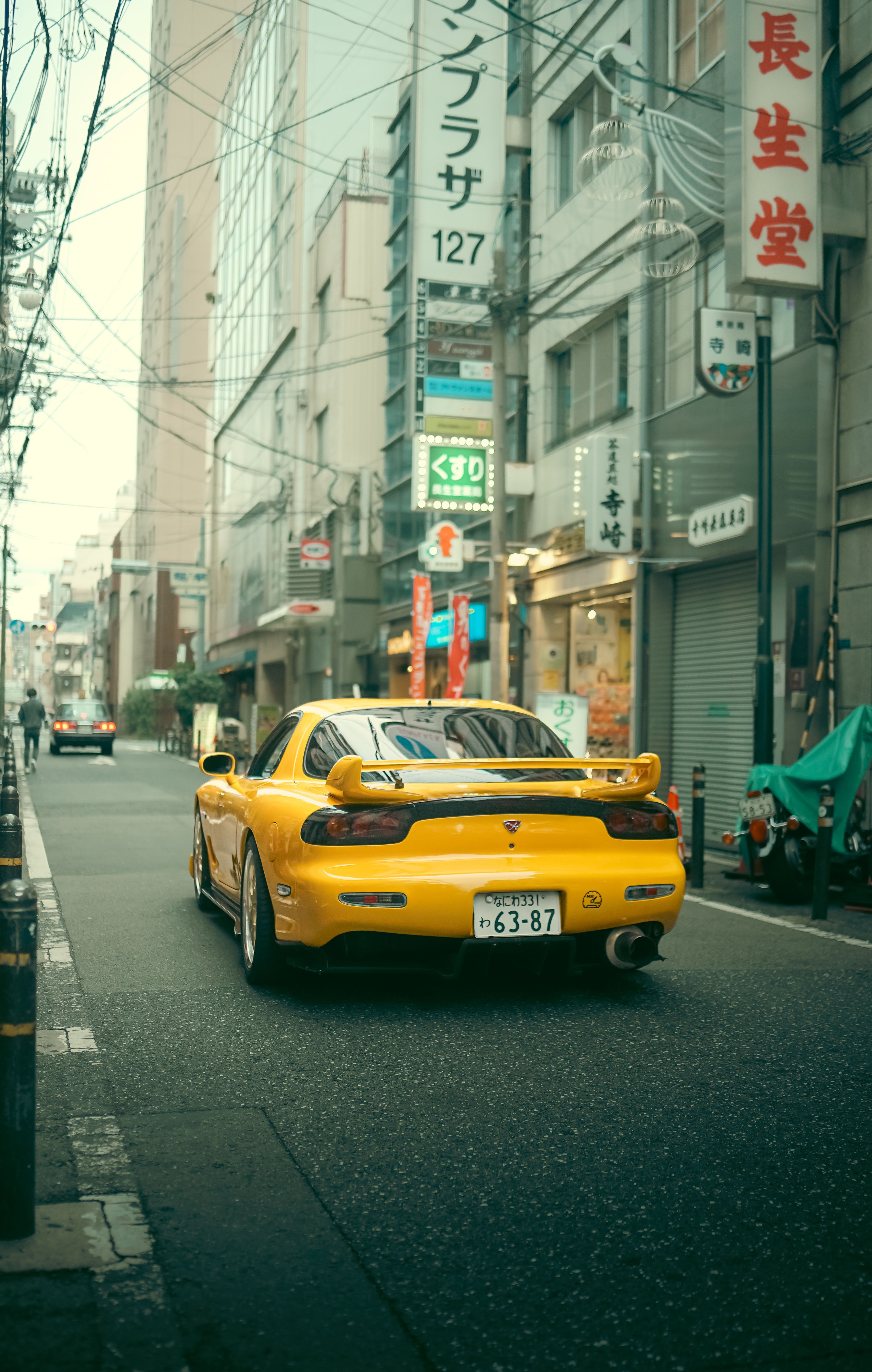Yellow Sports Car on Streets of Shinagawa, Tokyo · Free Stock Photo