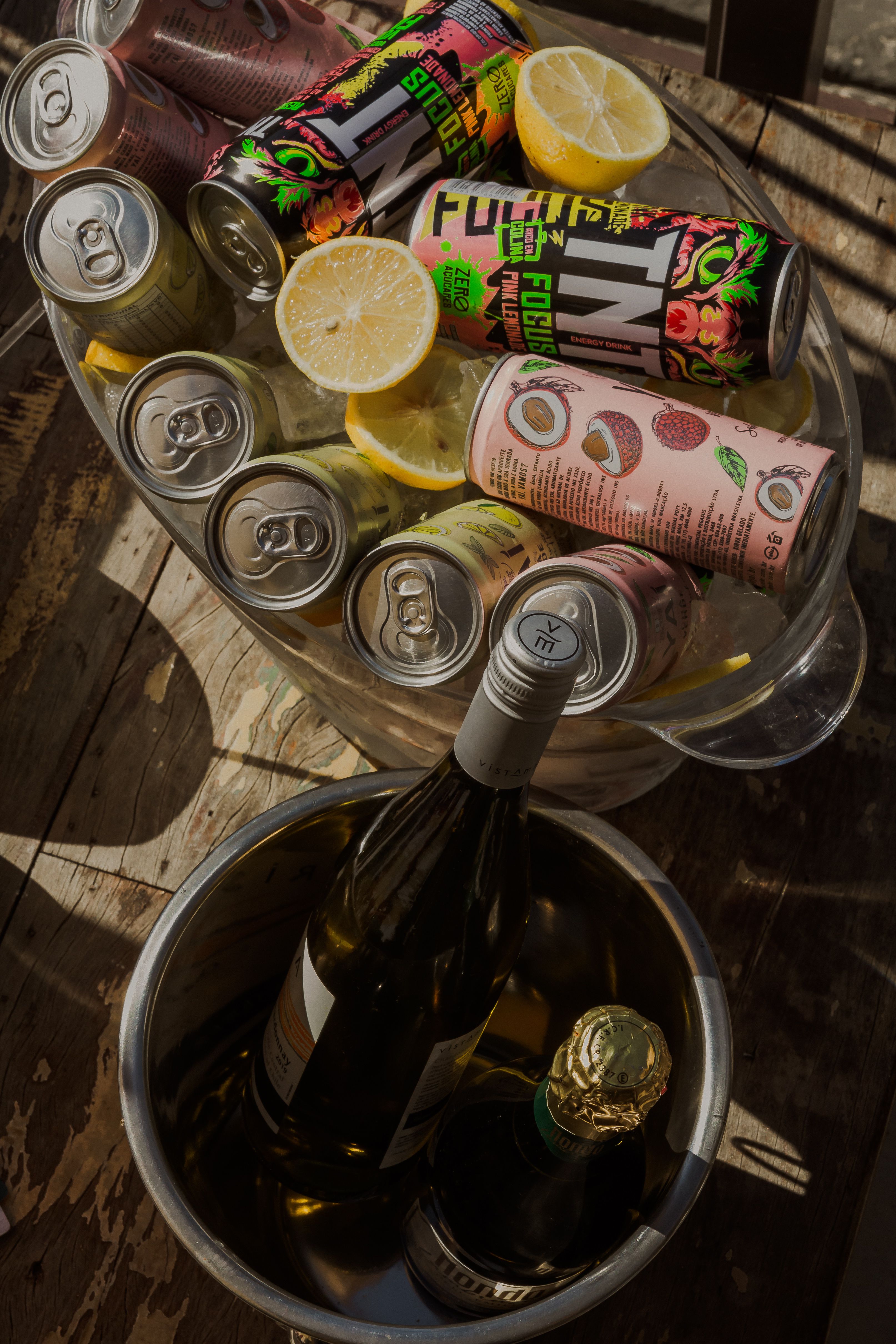 Refreshing Tropical Beverage Display in Sunlight · Free Stock Photo