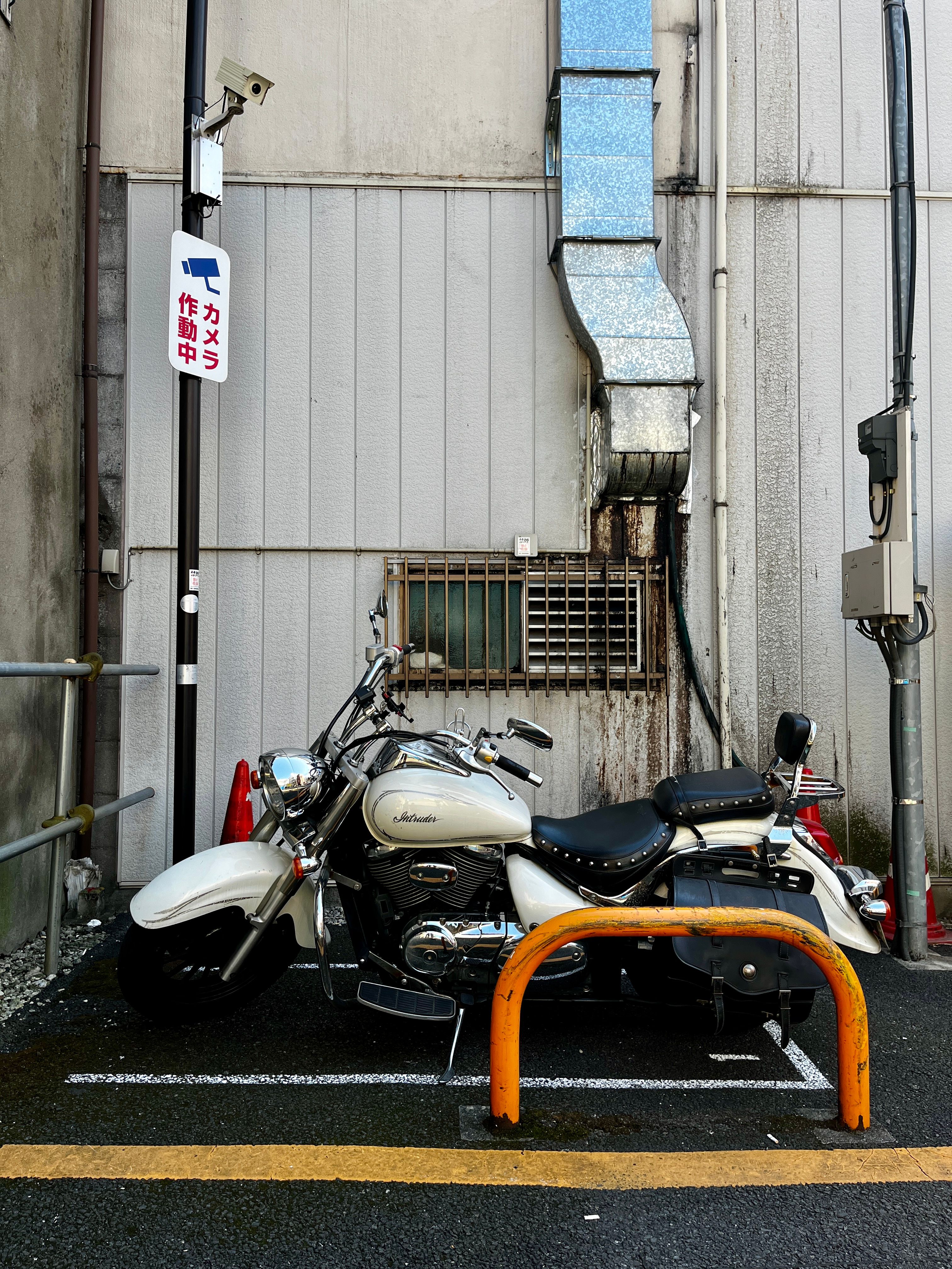 Classic Motorcycle Parked in Urban Tokyo Scene · Free Stock Photo