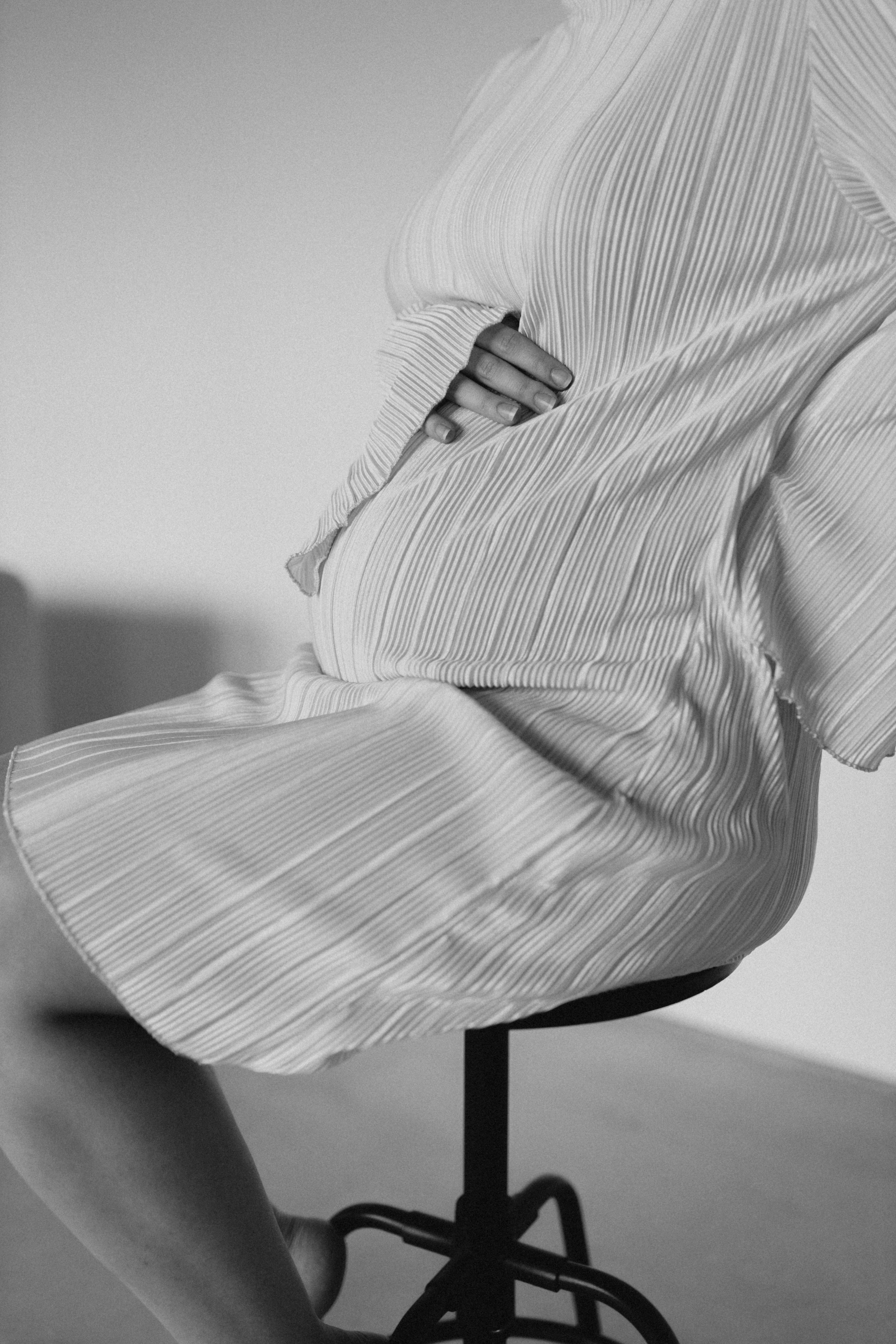 Black and White Portrait of a Pregnant Woman · Free Stock Photo