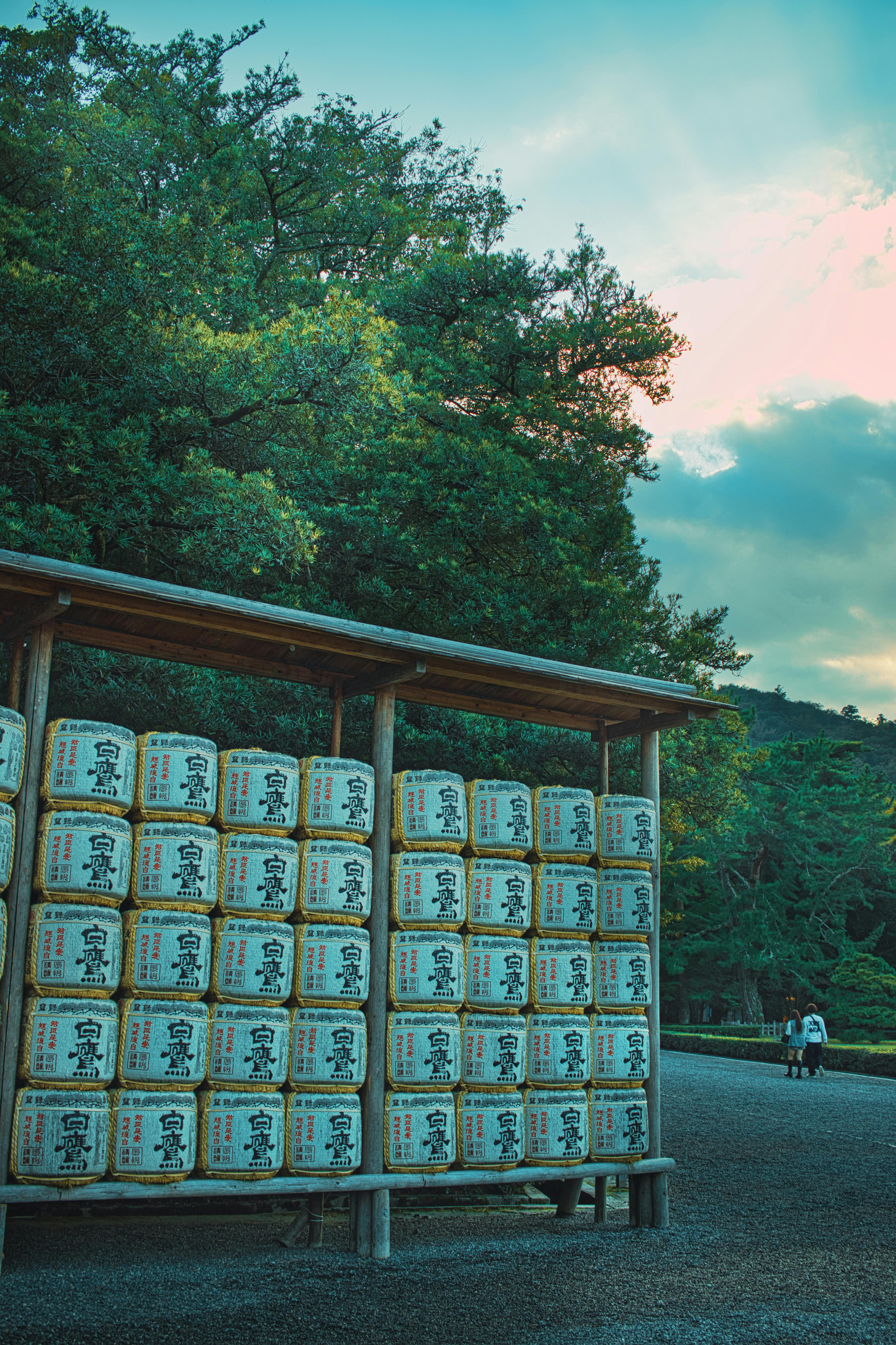 Traditional Sake Barrel Display in Mie, Japan · Free Stock Photo