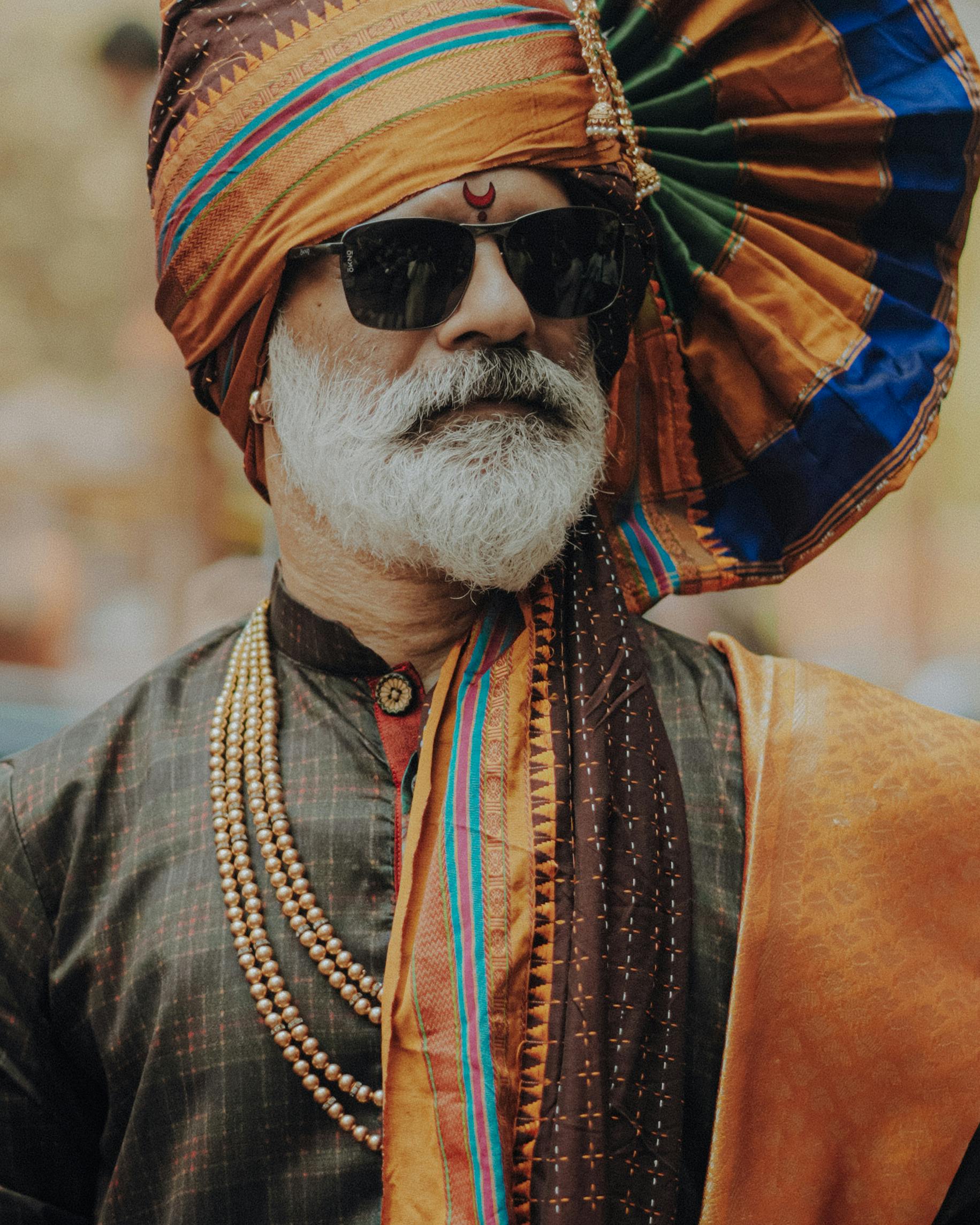 Traditional Indian Man in Colorful Turban · Free Stock Photo