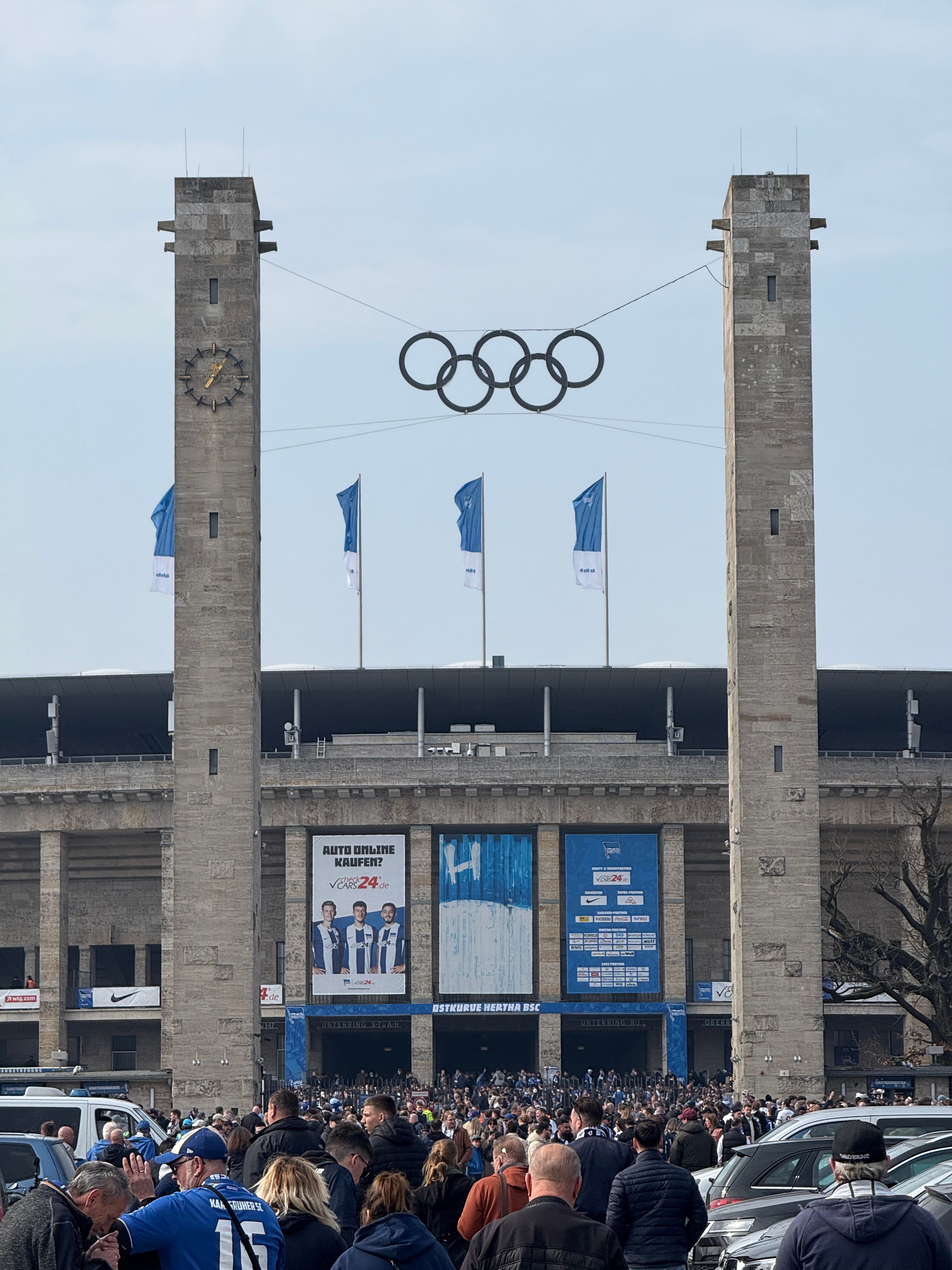 Crowd Gathering at Berlin Olympic Stadium Entrance · Free Stock Photo