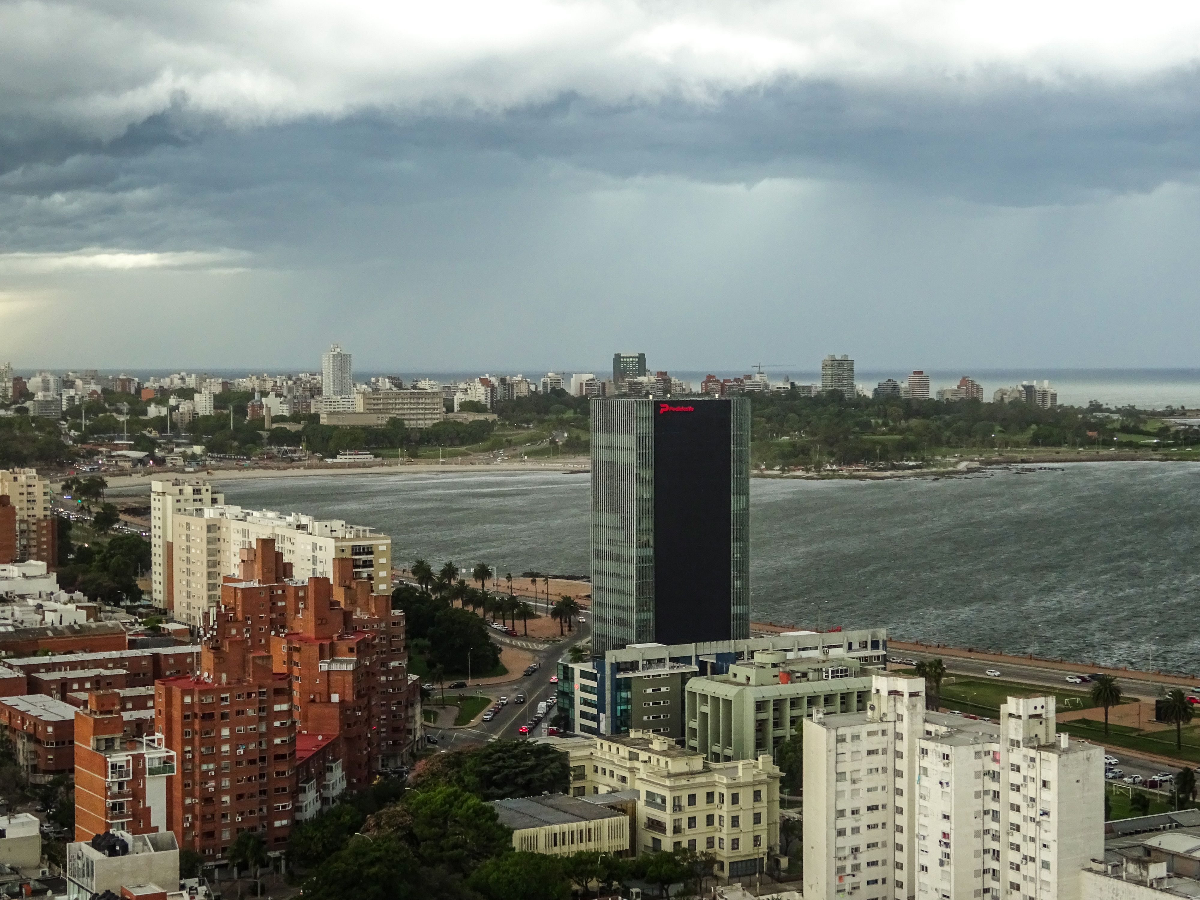 Montevideo Skyline with Storm Clouds Overhead · Free Stock Photo