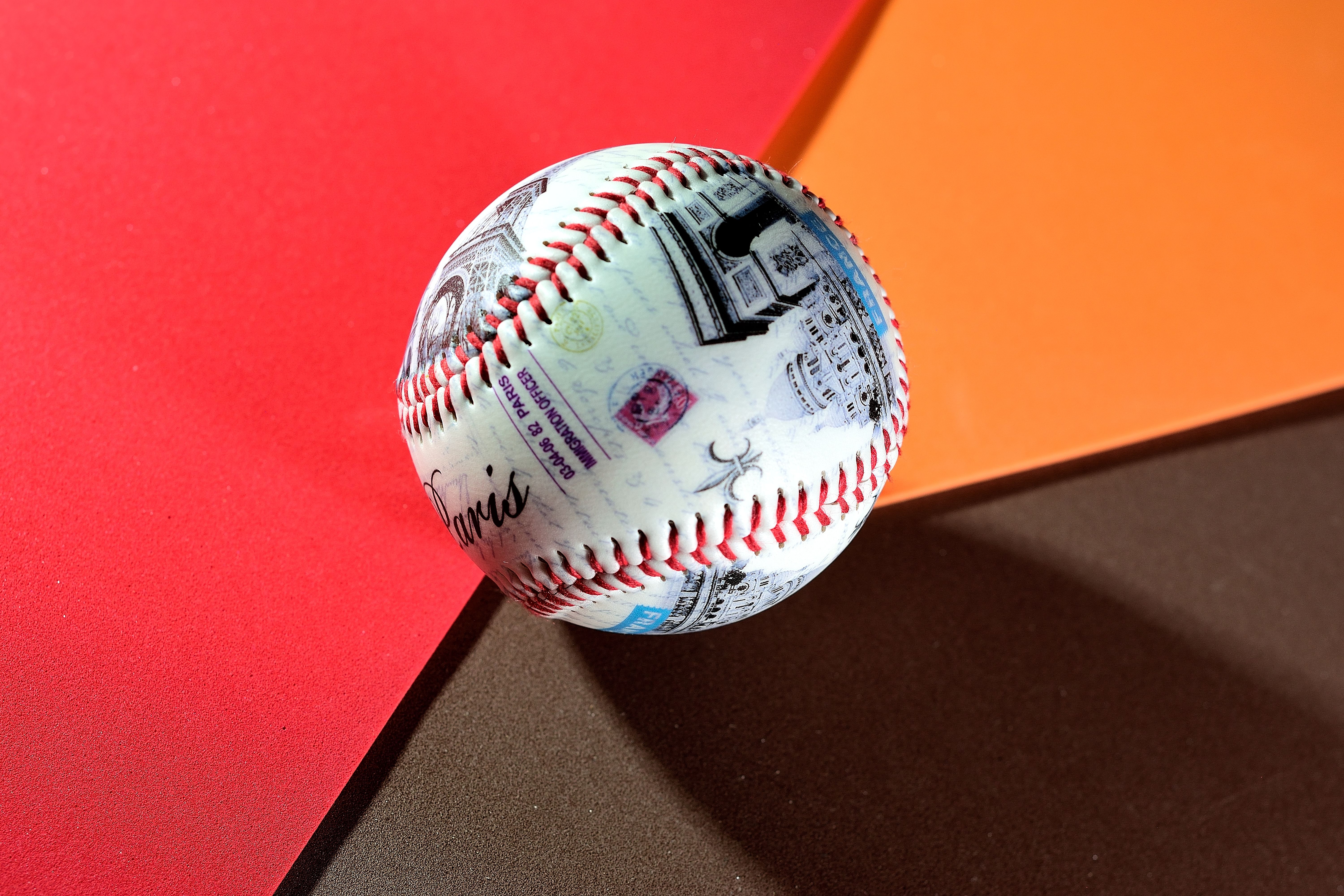 Decorative Baseball on Colorful Background · Free Stock Photo