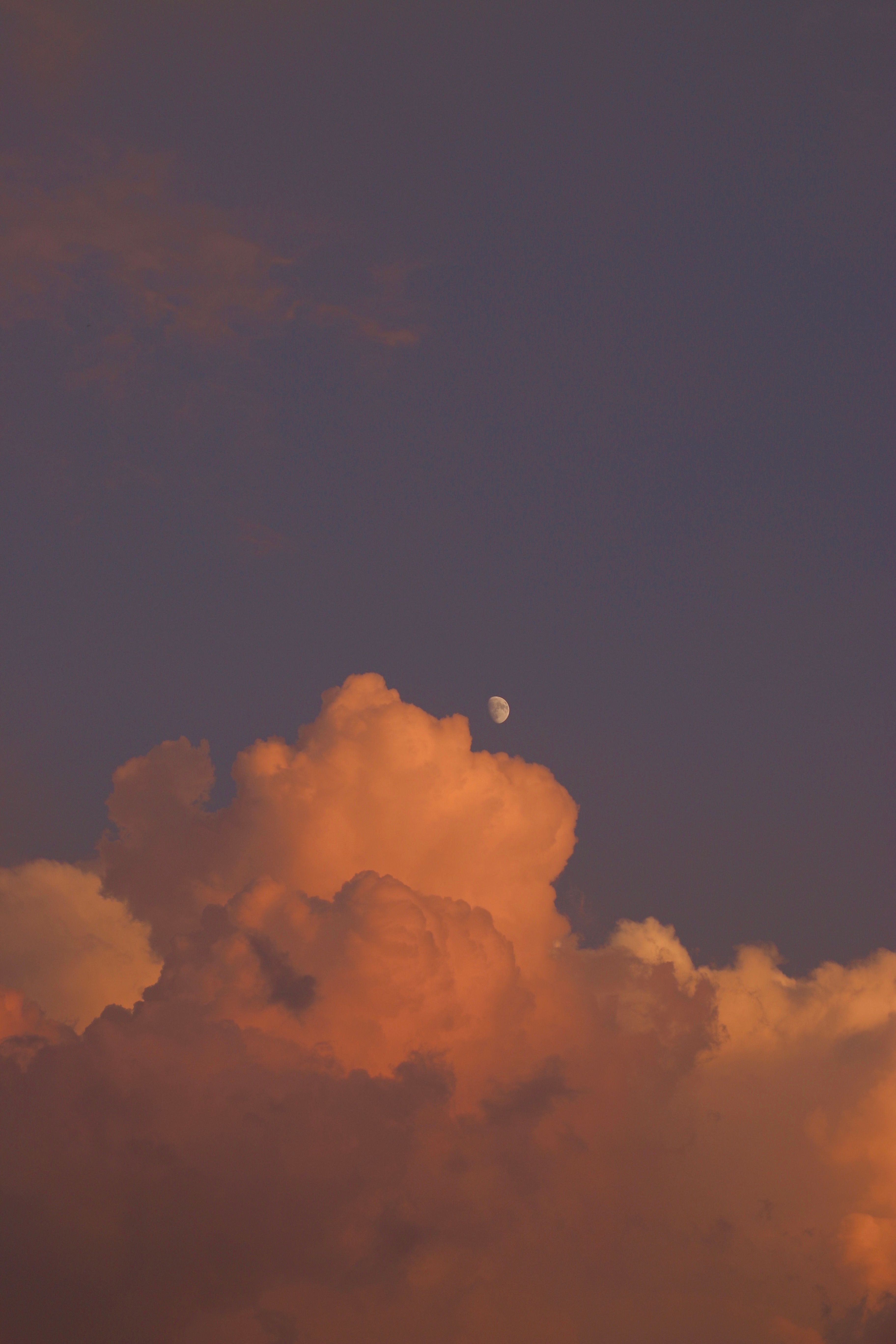 Dramatic Sky with Moon and Cloudscape at Sunset · Free Stock Photo