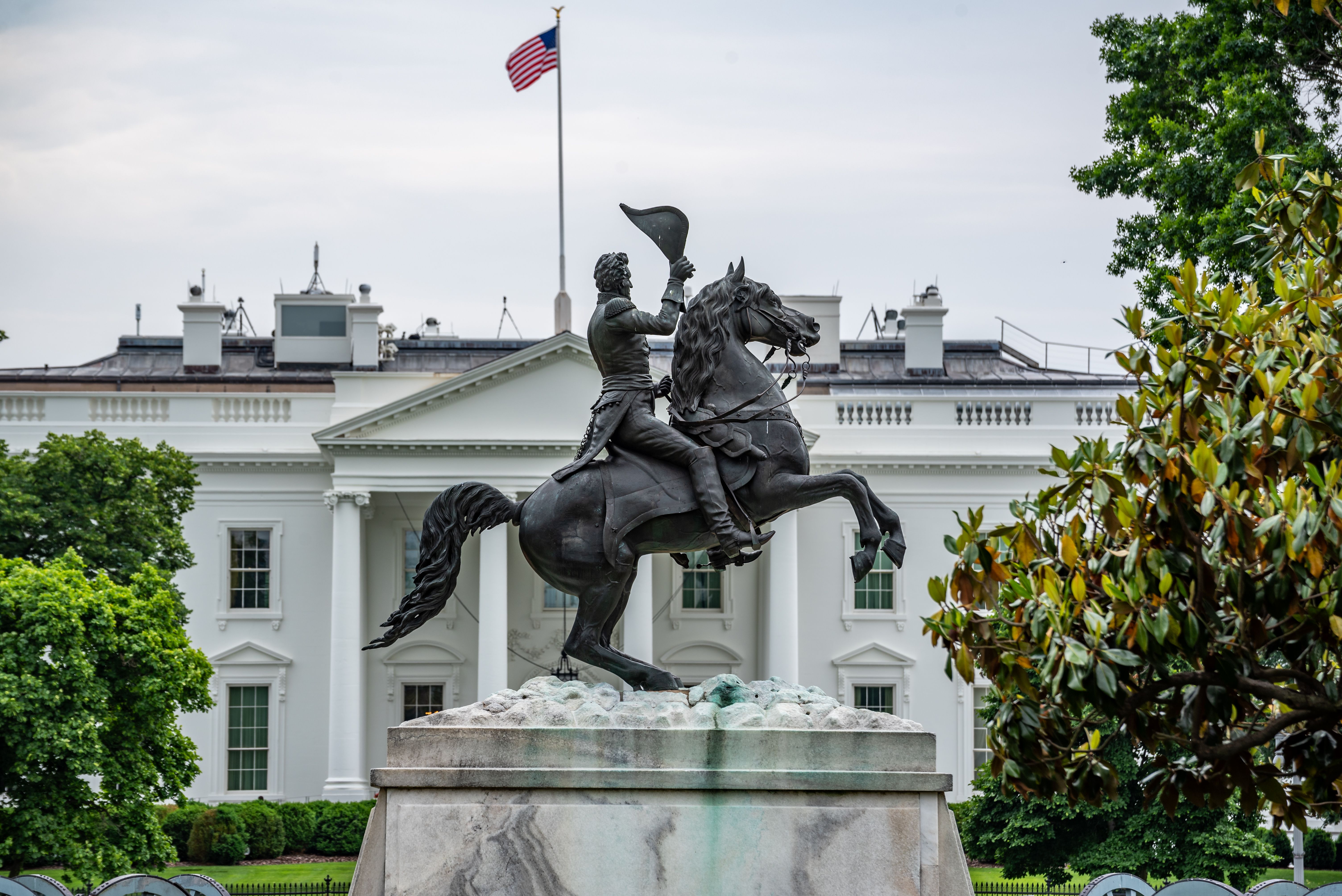 Equestrian Statue of Andrew Jackson at White House · Free Stock Photo