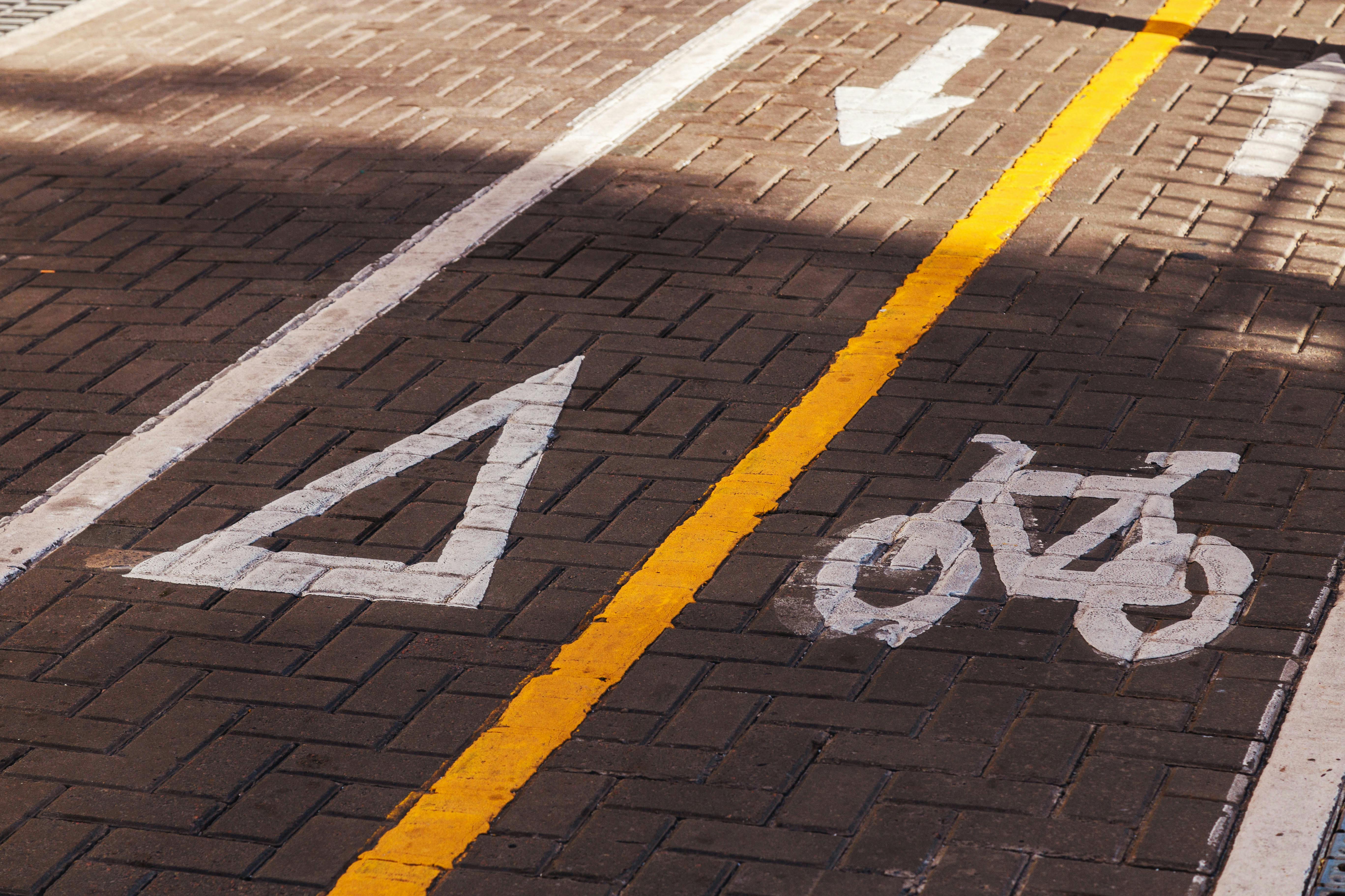 Bike Lane Pavement Markings in Buenos Aires · Free Stock Photo