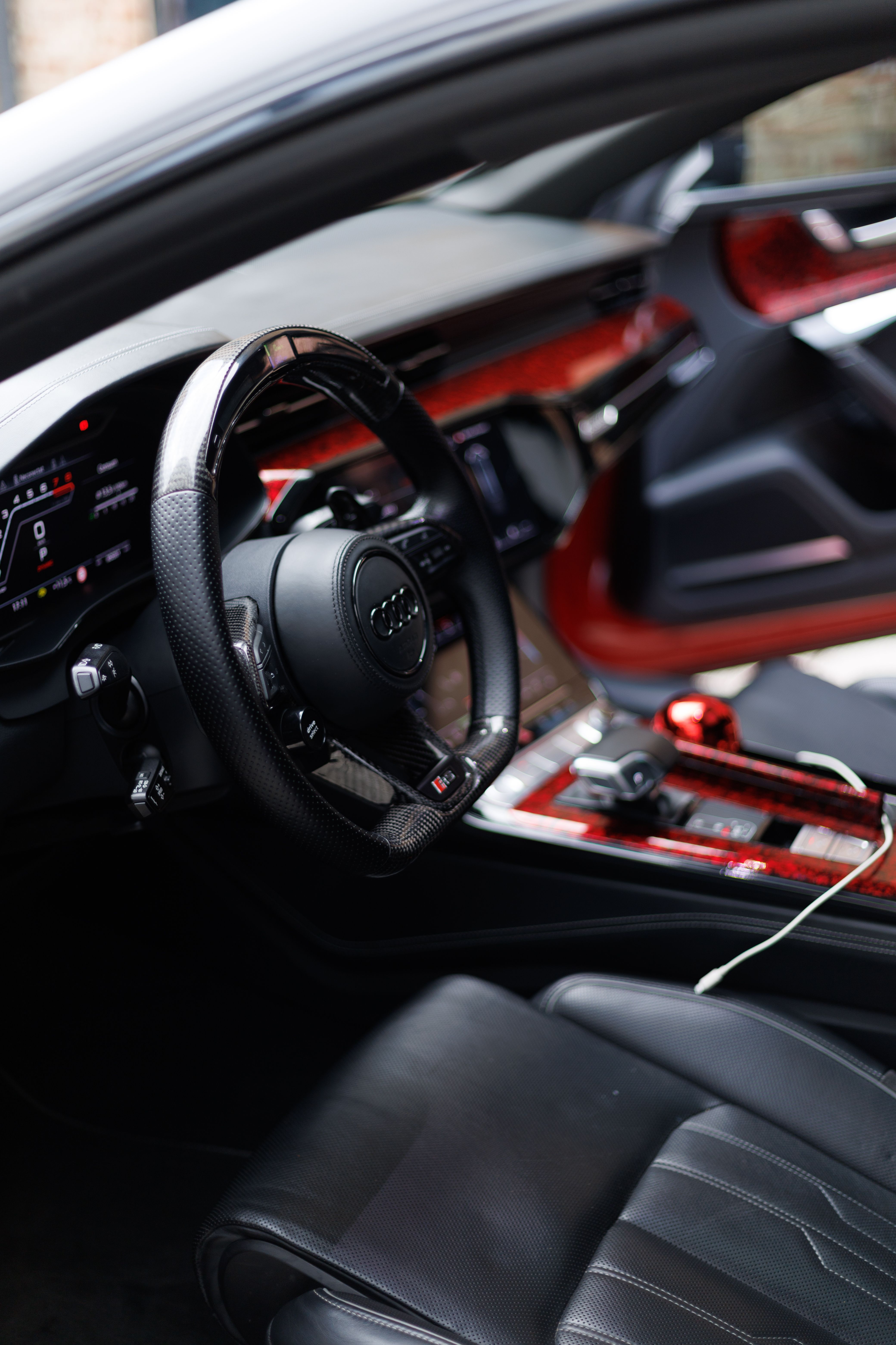 Luxury Car Interior with Leather Seats and Glossy Finish · Free Stock Photo