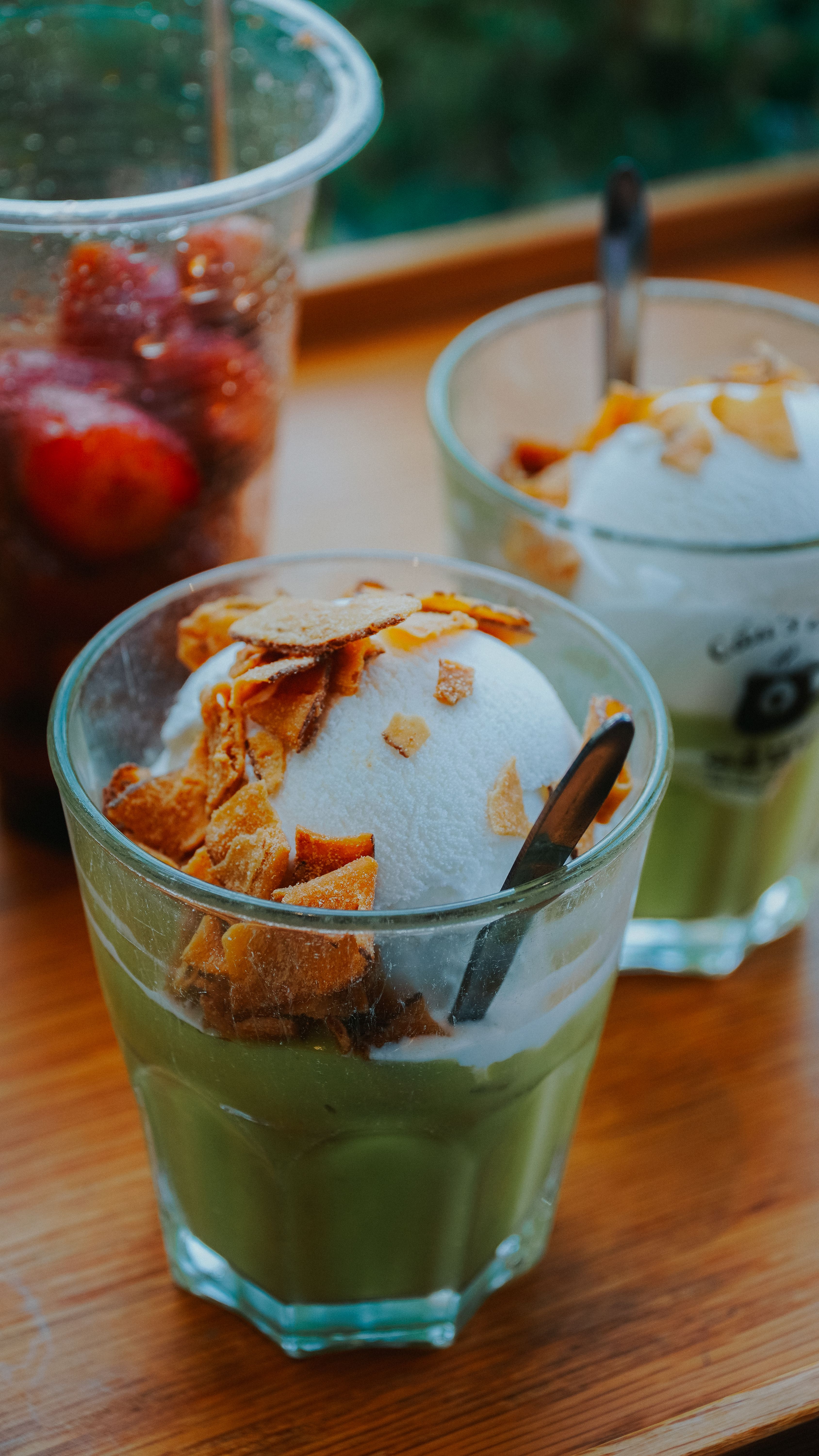 Delicious Matcha Ice Cream with Toppings · Free Stock Photo
