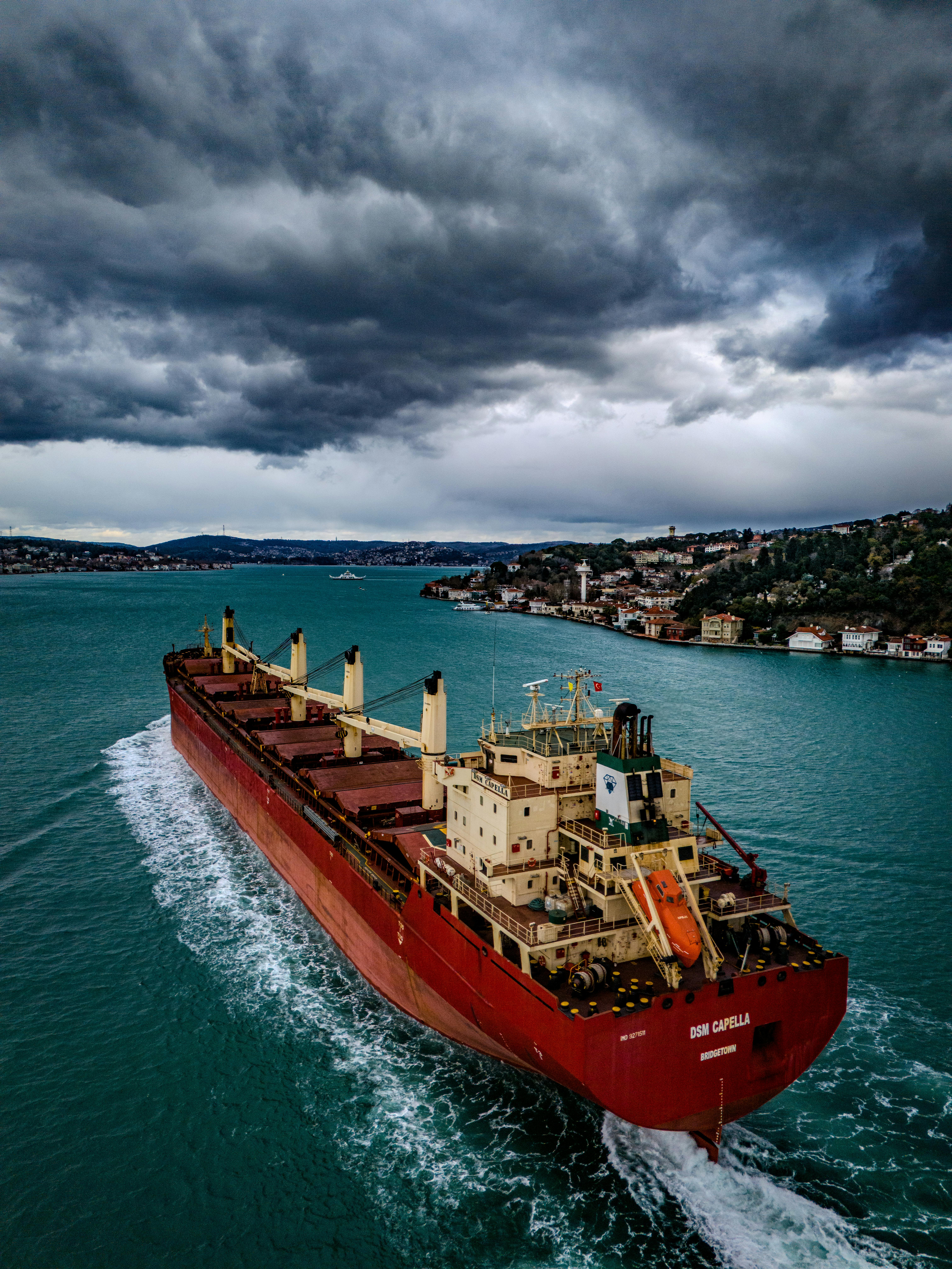 Aerial Shot of Ship on Body of Water · Free Stock Photo