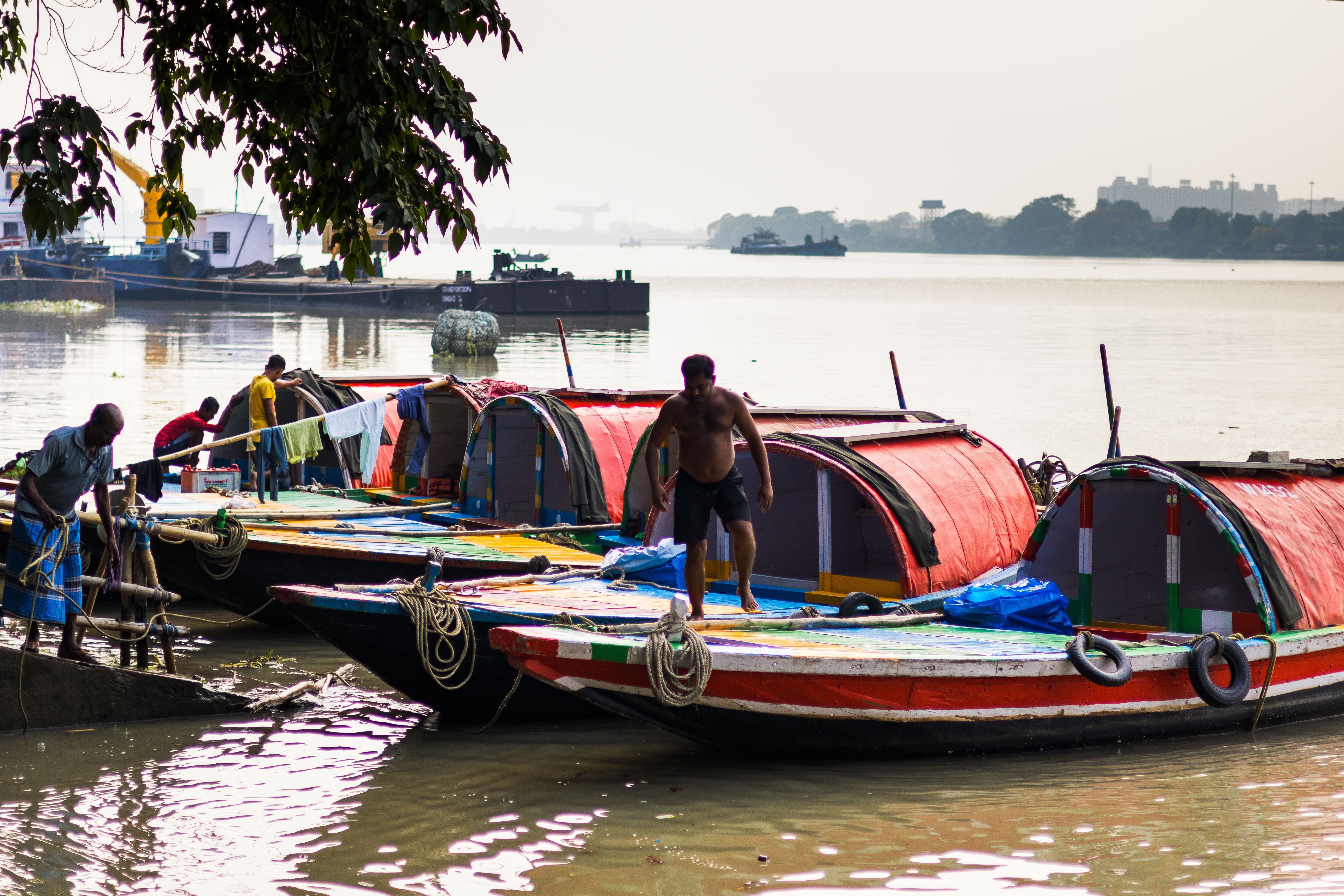 Colorful Boats on a River in India · Free Stock Photo