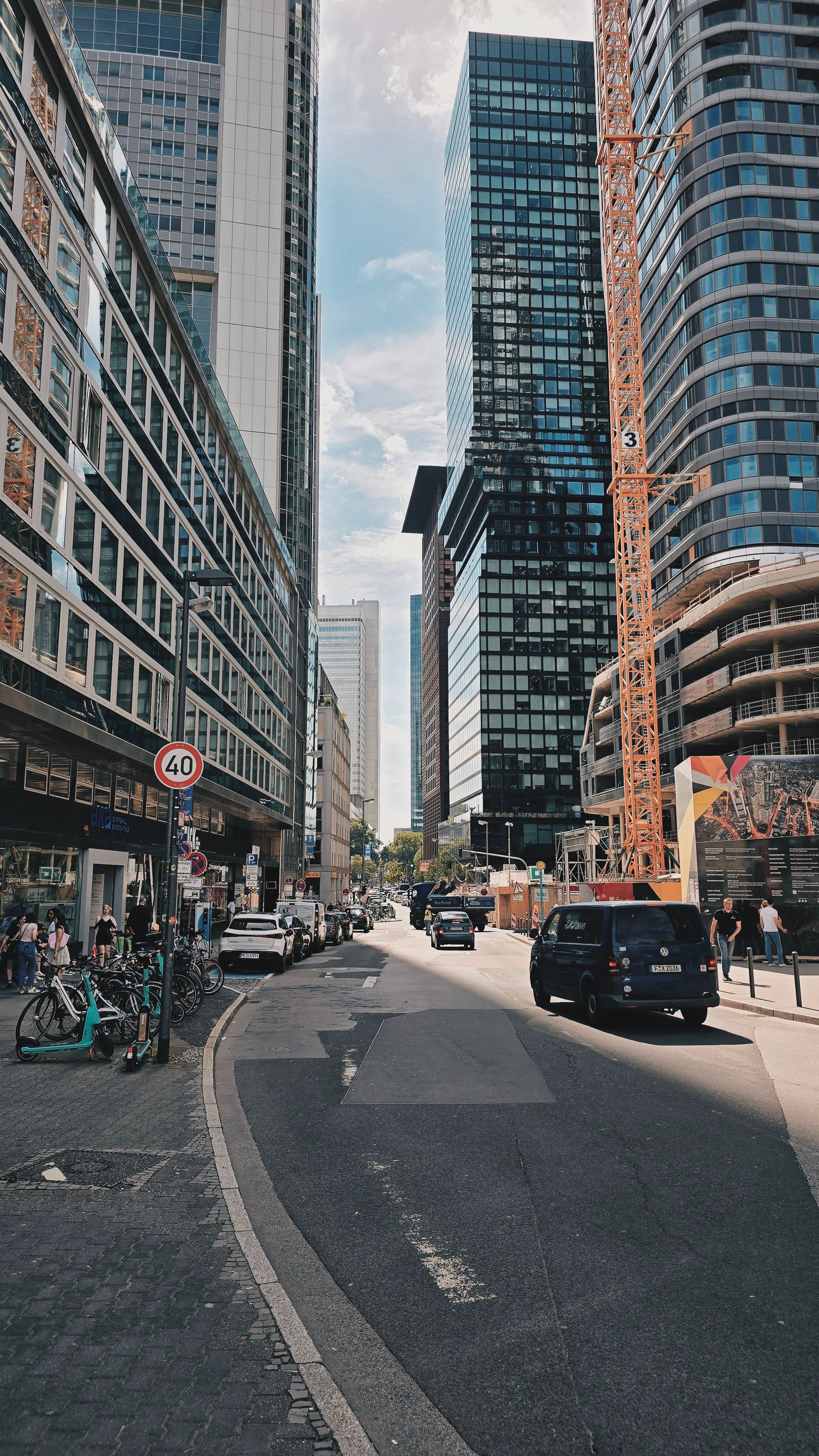 Downtown City Street with Skyscrapers · Free Stock Photo