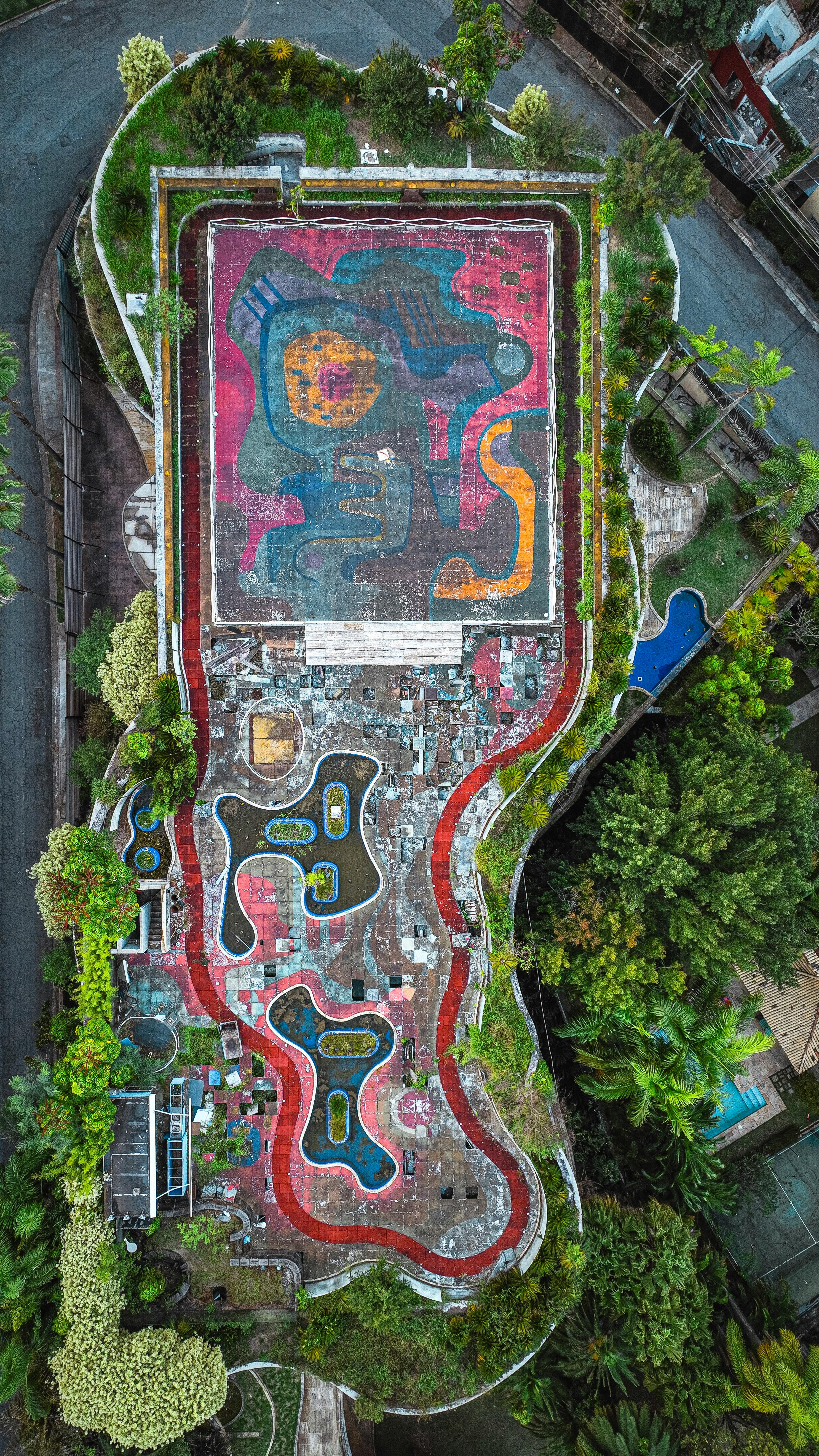 Aerial View of Colorful Rooftop Garden in São Paulo · Free Stock Photo