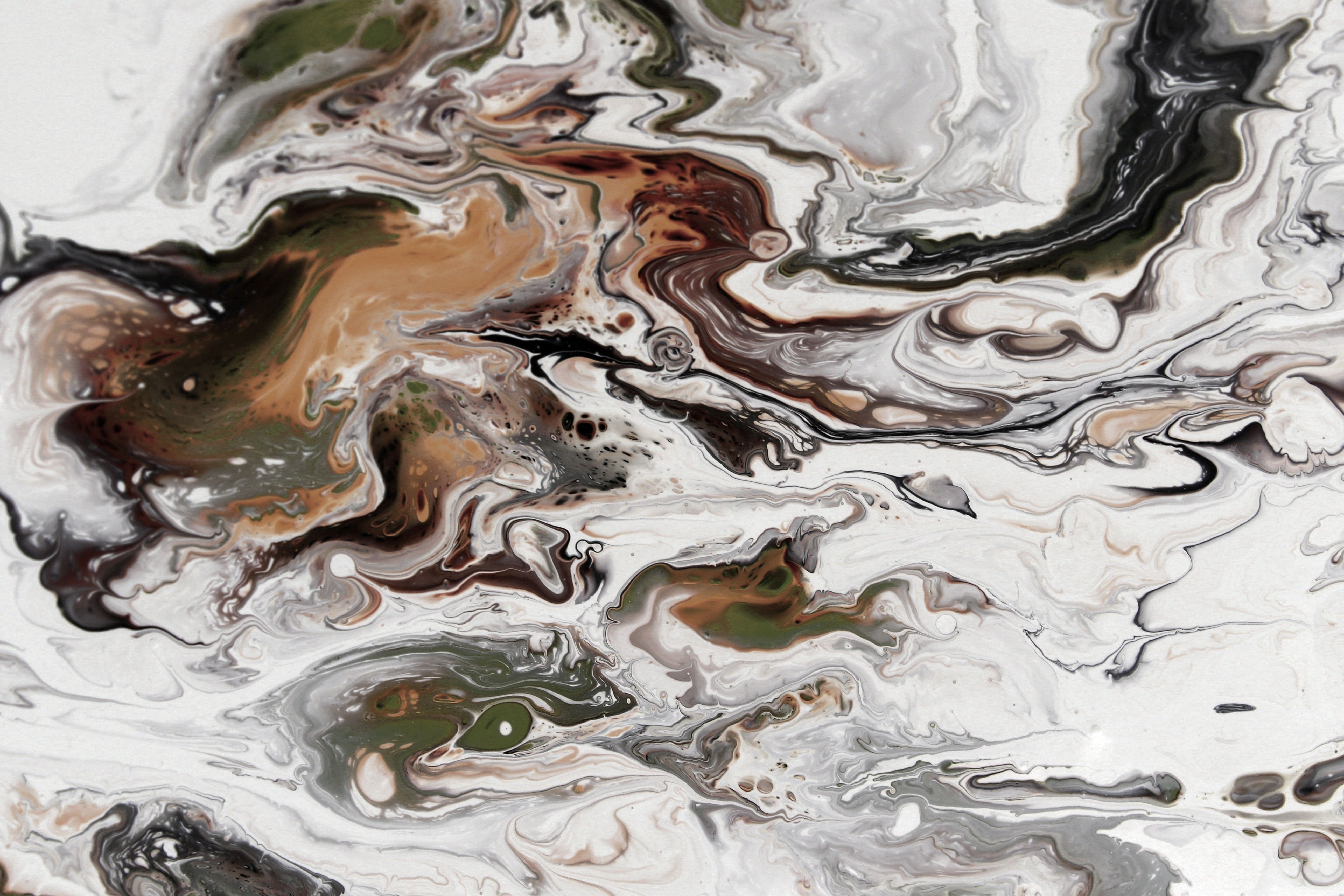 Abstract Marble Swirl Art with Earth Tones · Free Stock Photo