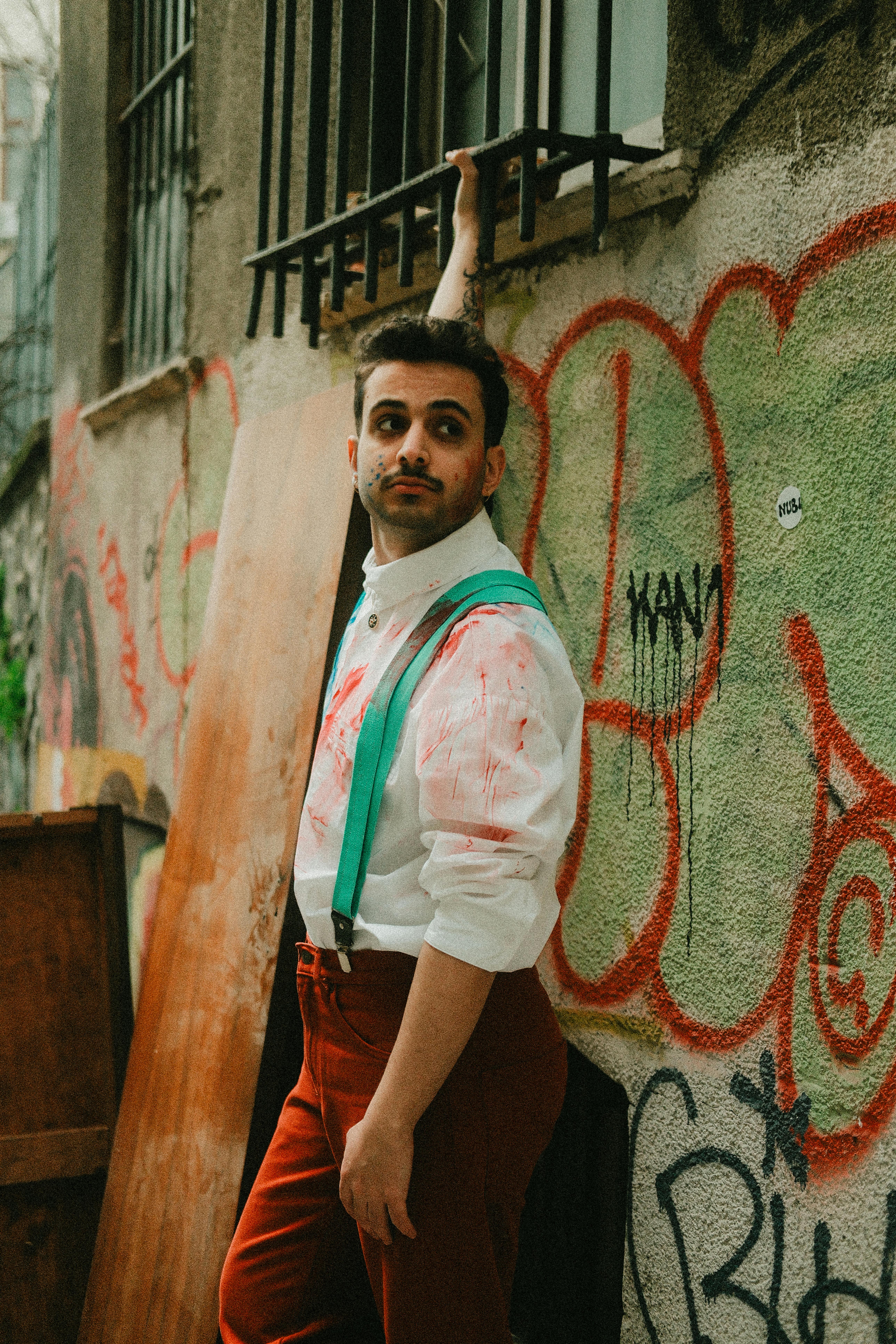 Urban Portrait with Graffiti Backdrop and Quirky Style · Free Stock Photo