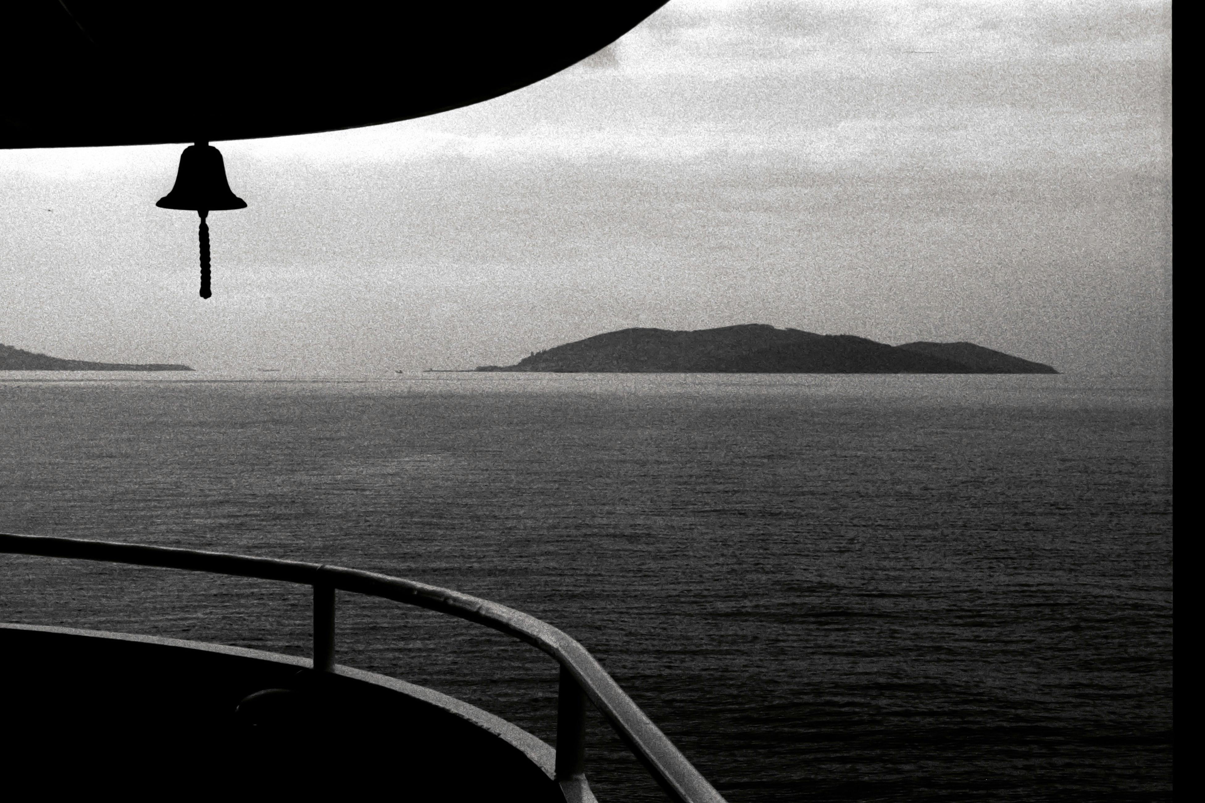 Vintage Black and White Sea View from Ship · Free Stock Photo