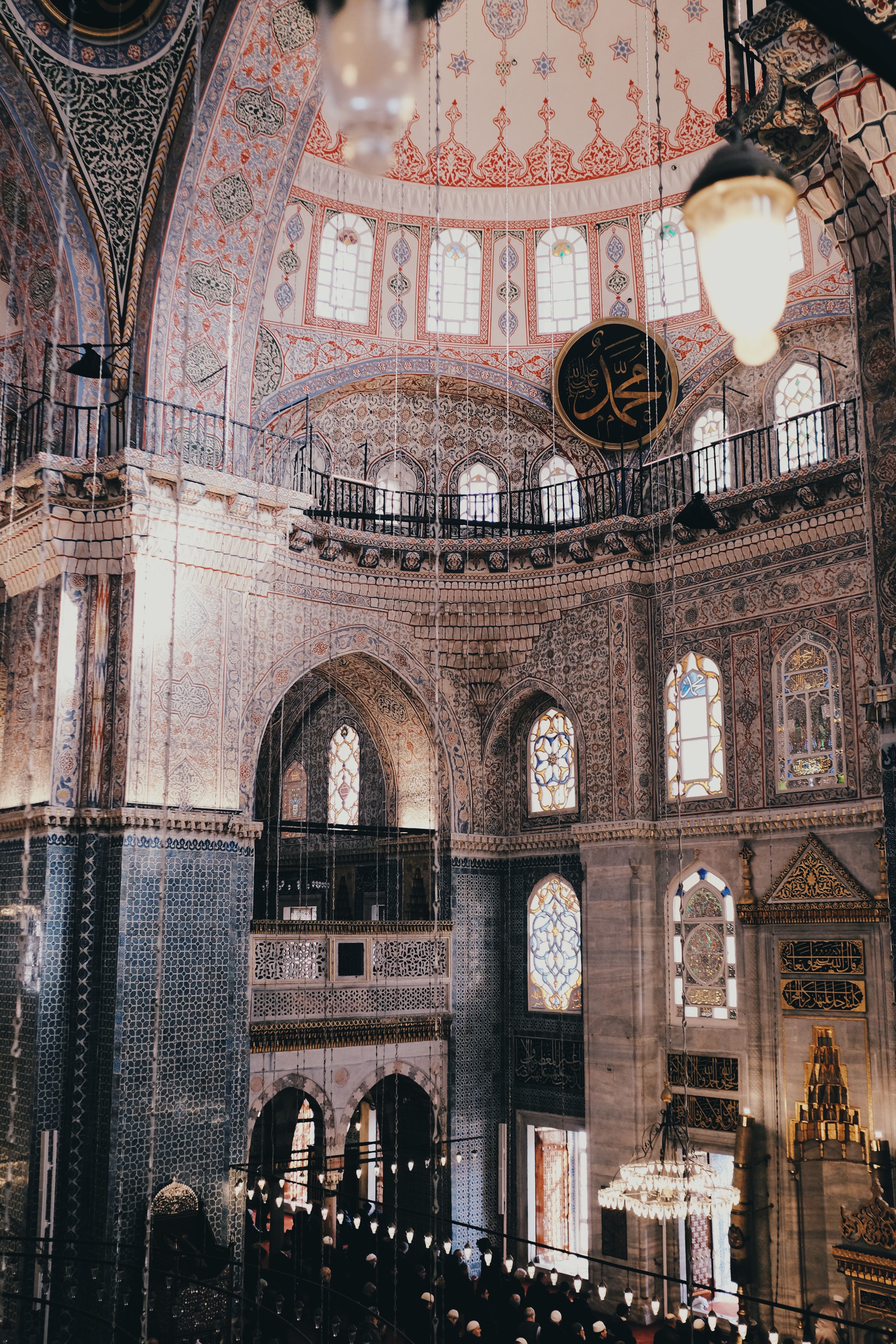 Interior of the New Mosque in İstanbul with Ornate Designs · Free Stock ...