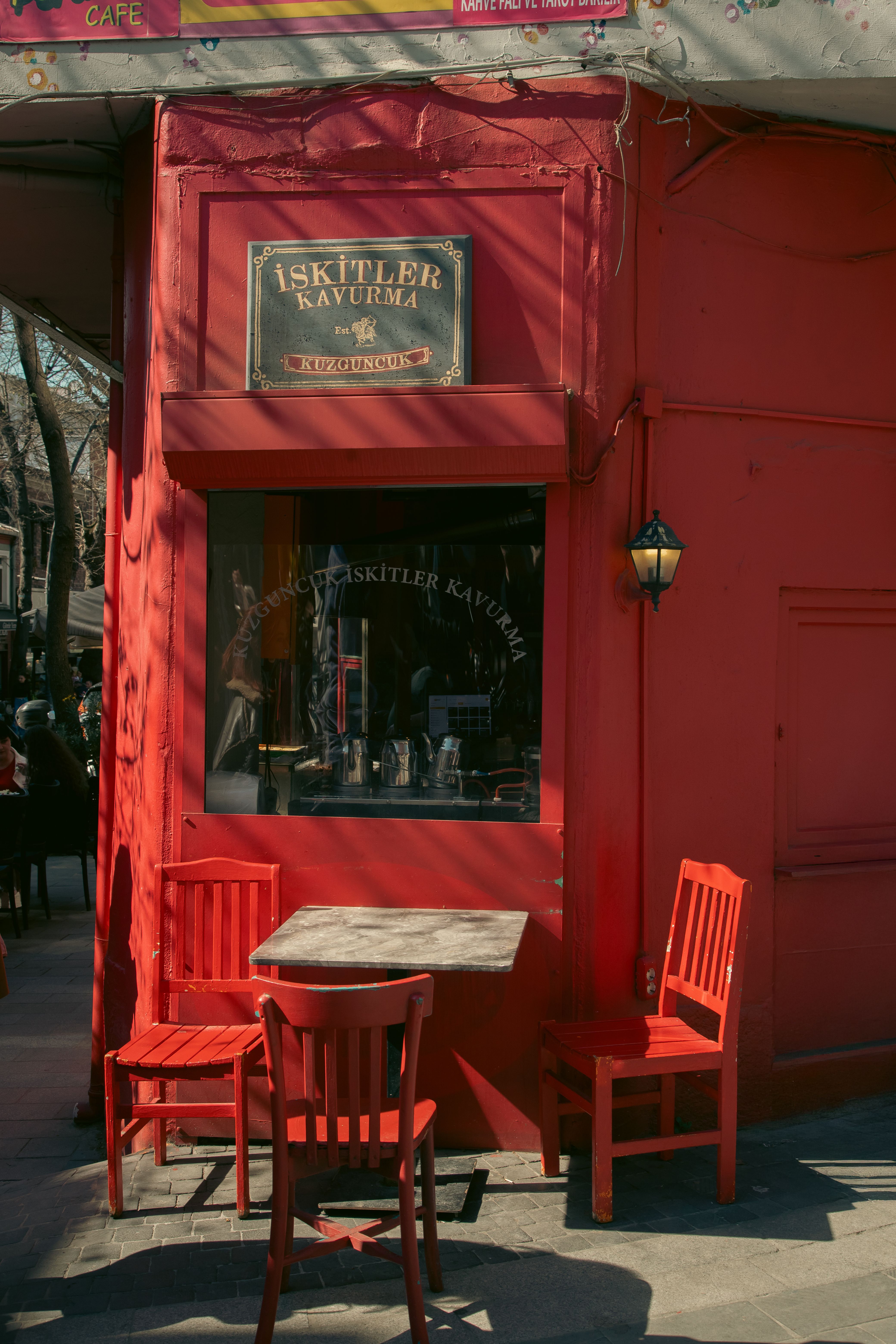 Charming Red Cafe Corner in Istanbul · Free Stock Photo