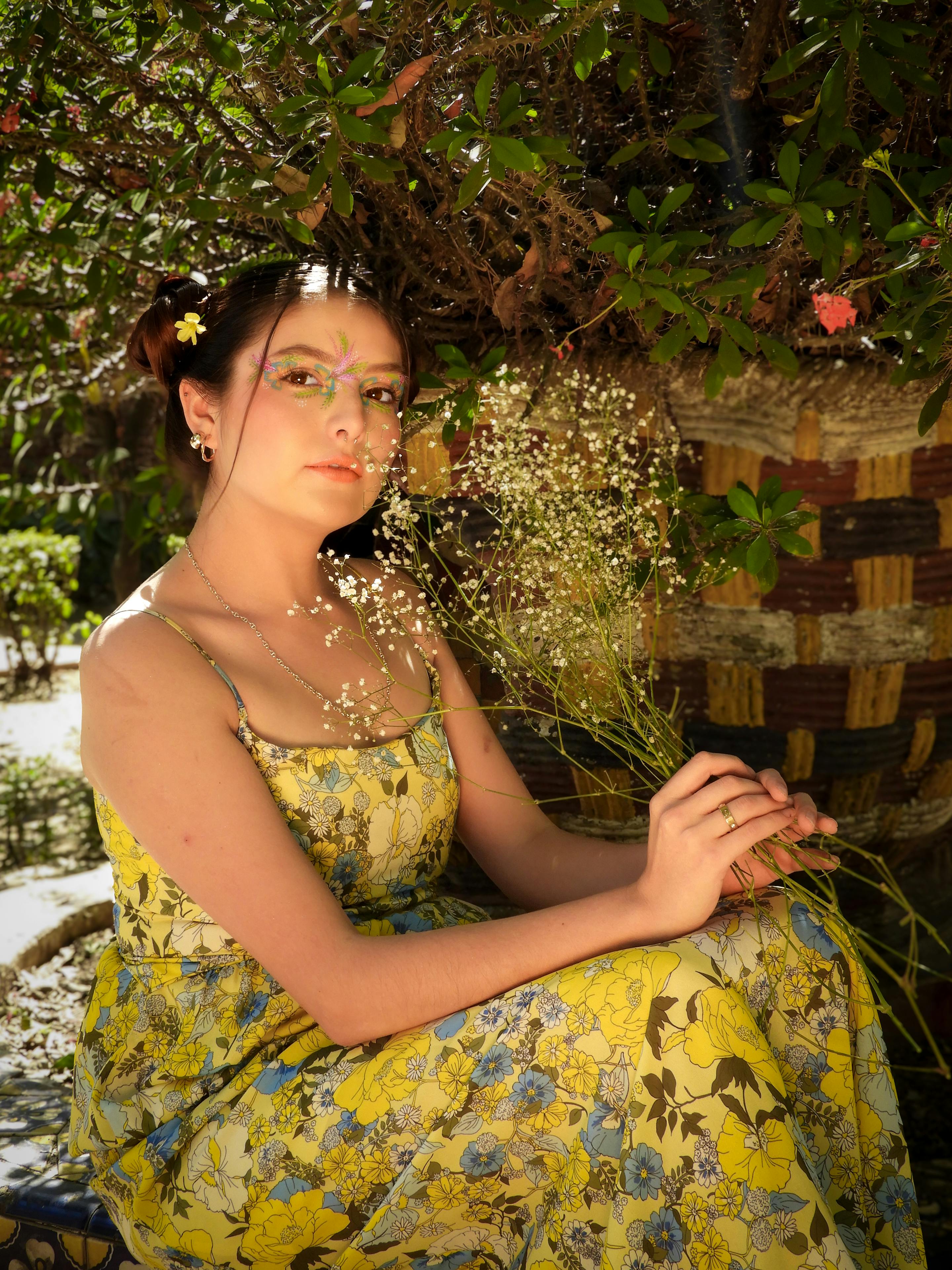 Springtime Portrait with Floral Dress in Mexico City · Free Stock Photo