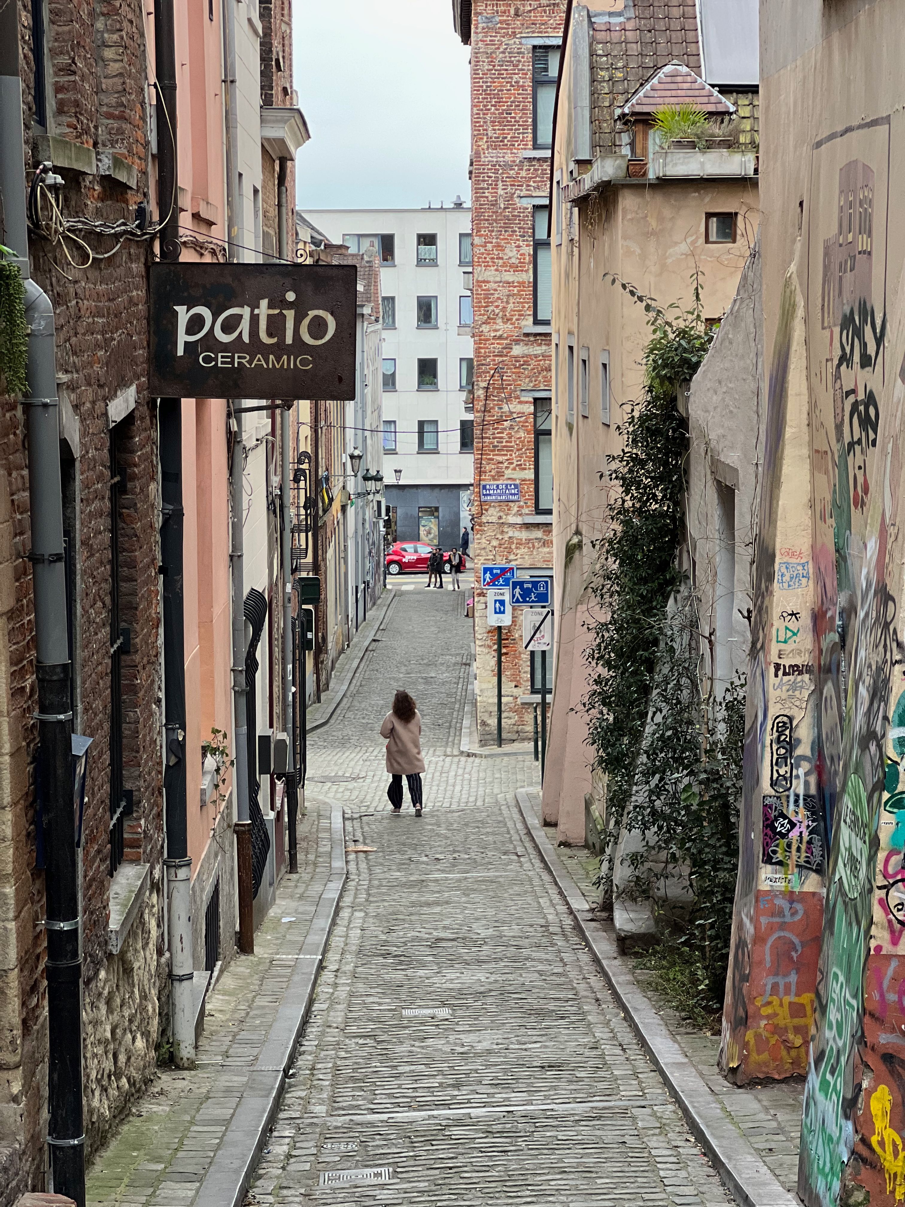 Charming European Alley with Cobblestone Path · Free Stock Photo