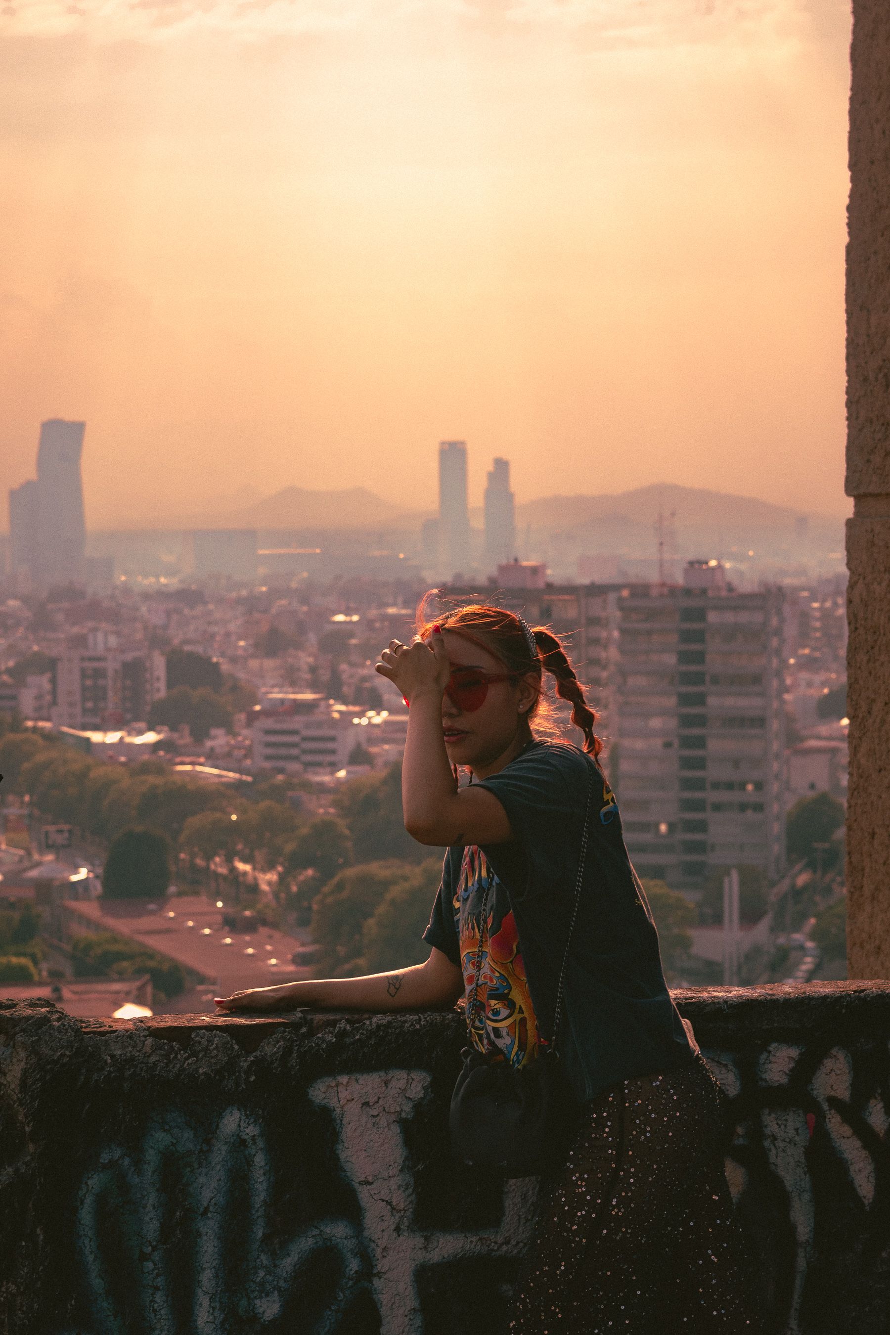 Urban Sunset View with Person Overlooking City · Free Stock Photo