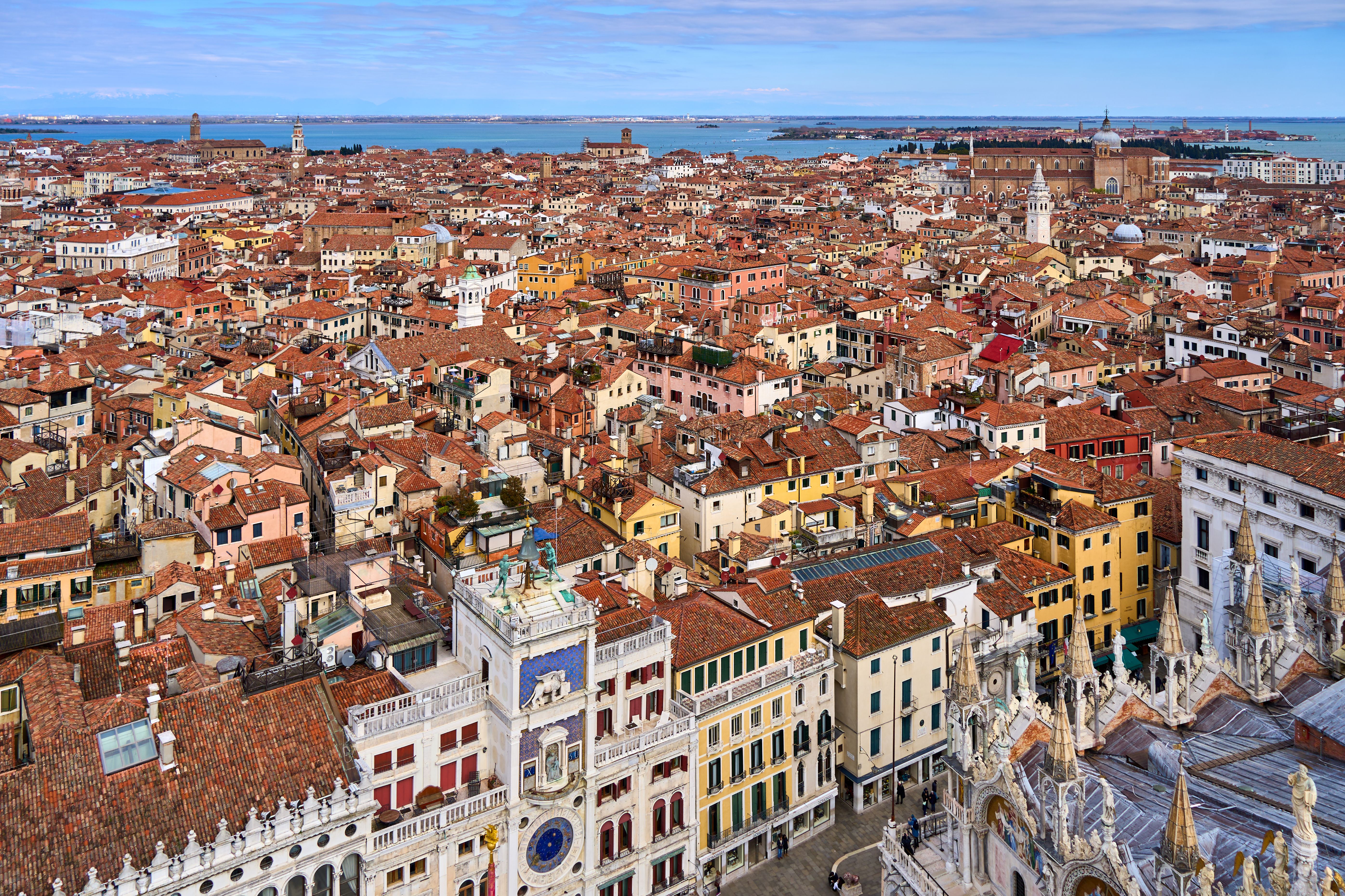 Aerial View of Historic Venice Rooftops · Free Stock Photo
