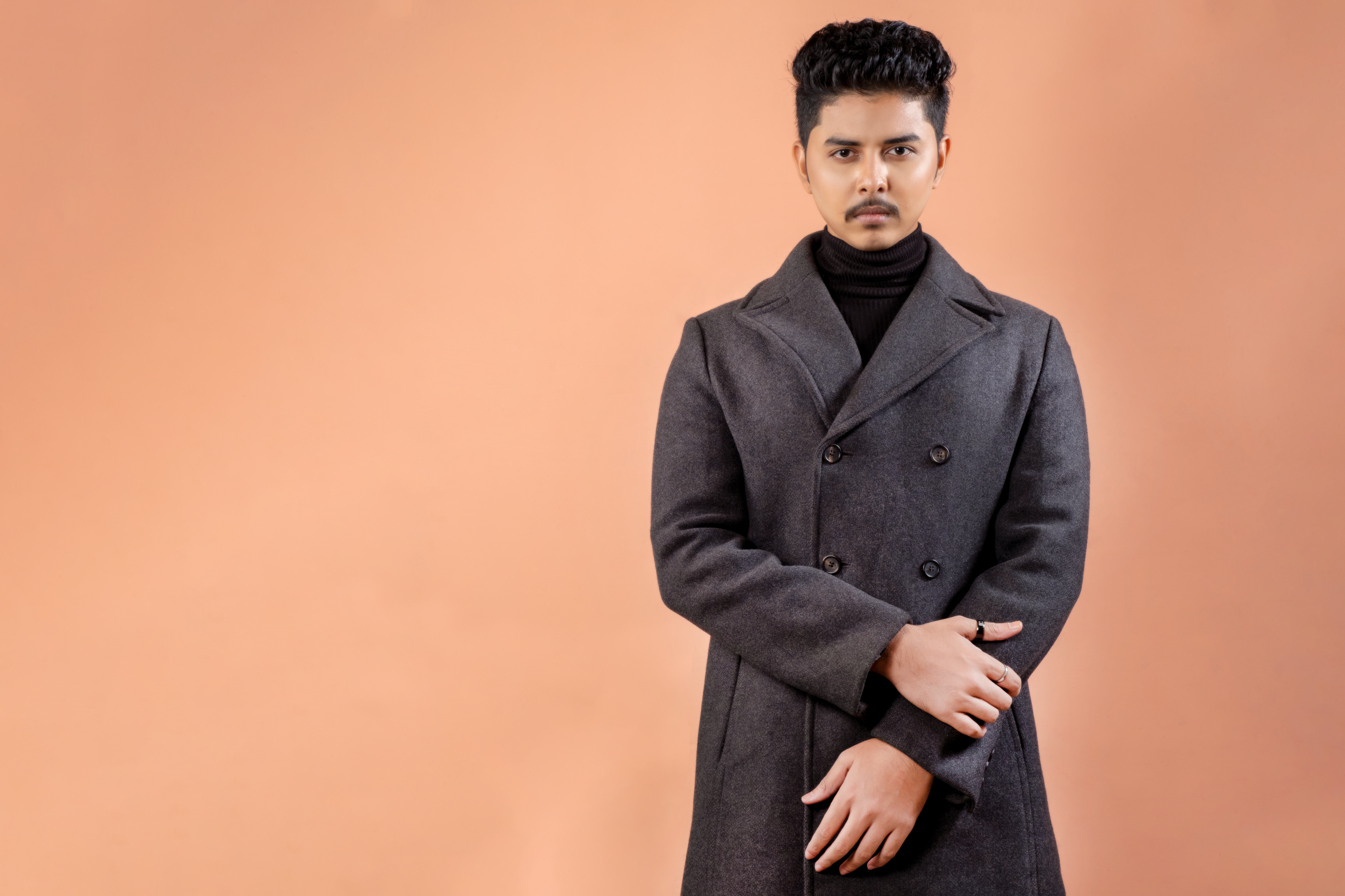 Stylish Man in Gray Overcoat Portrait · Free Stock Photo
