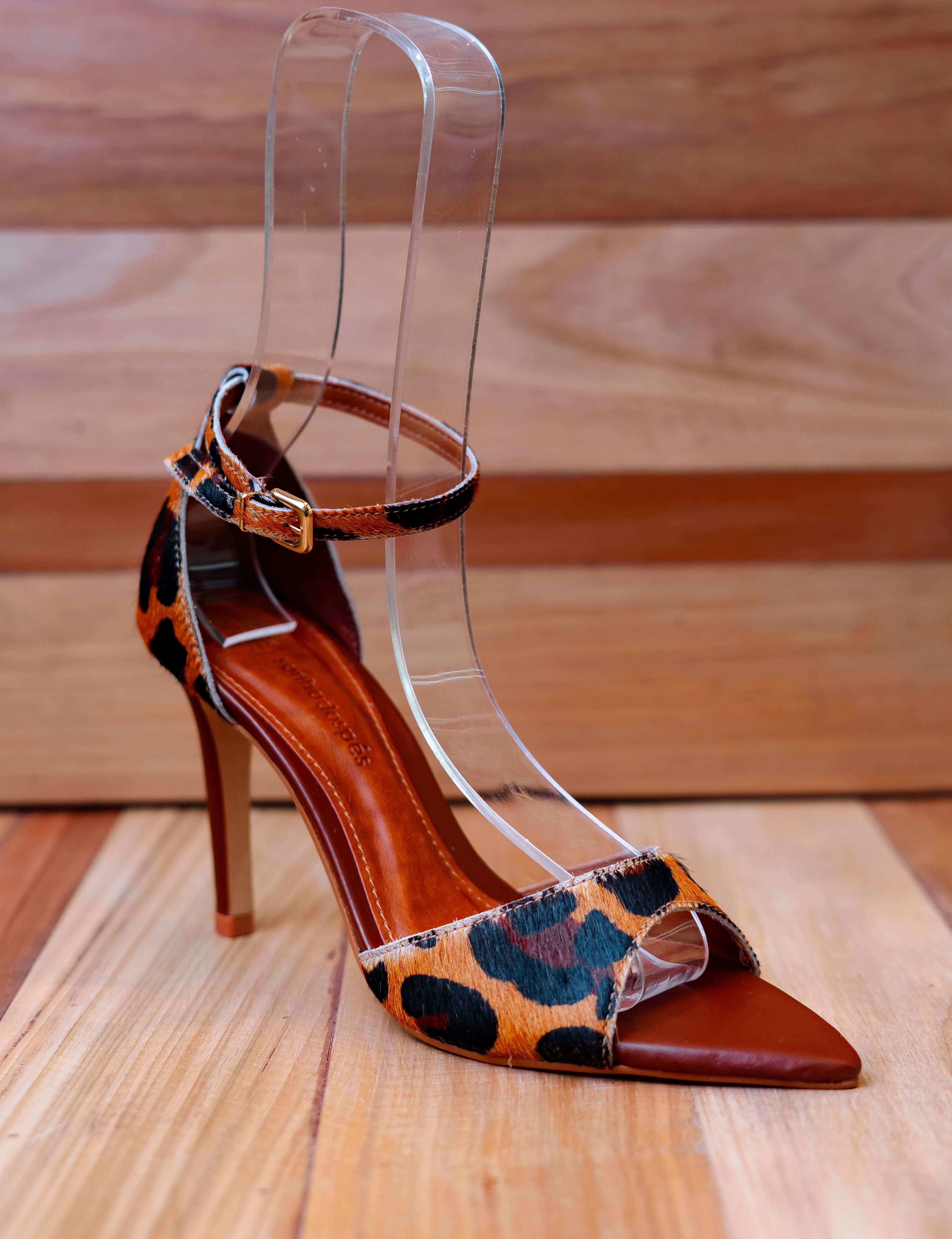 Elegant Leopard Print Heeled Sandal on Display · Free Stock Photo