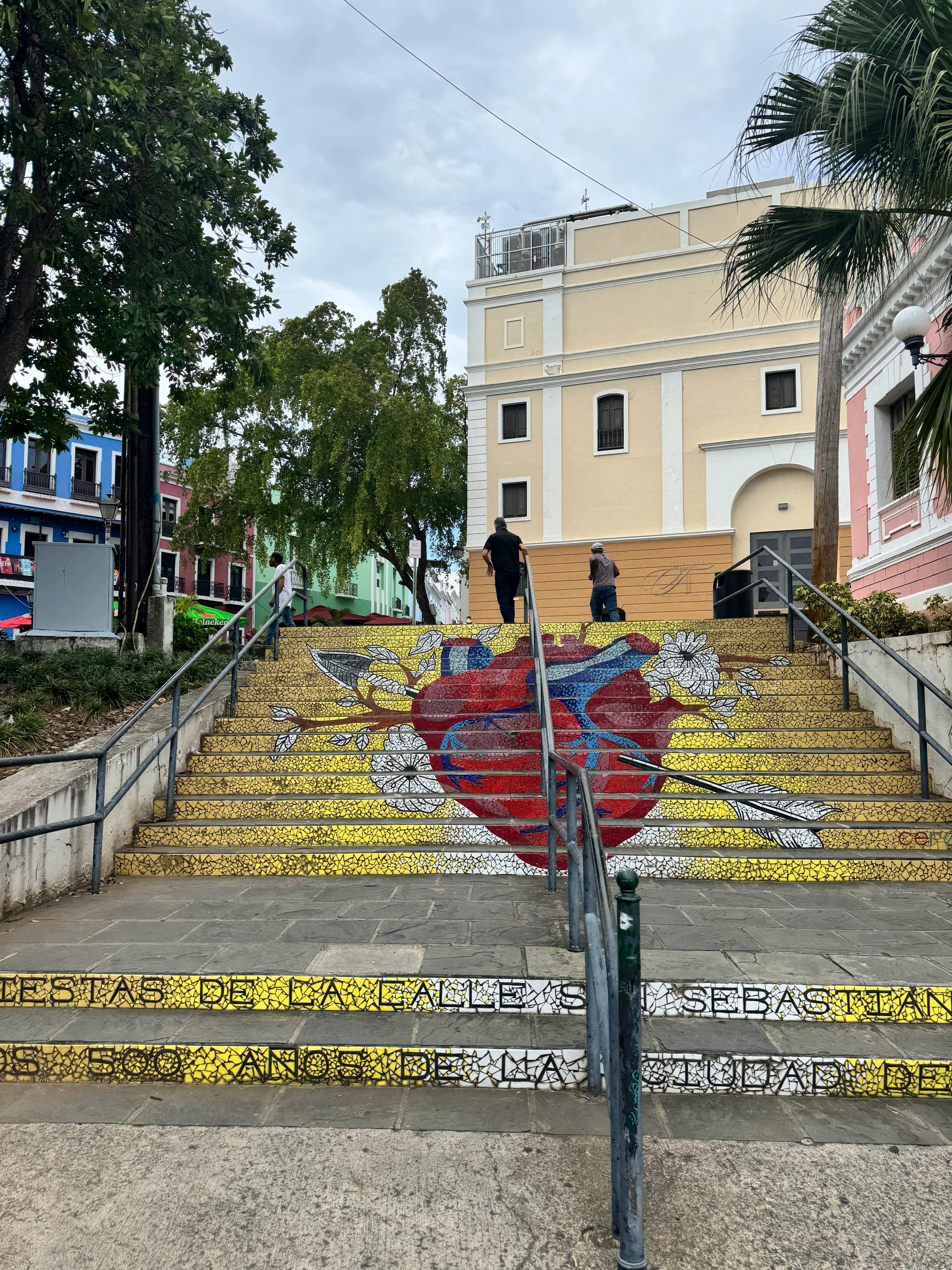 Colorful San Juan Steps with Heart Mural · Free Stock Photo