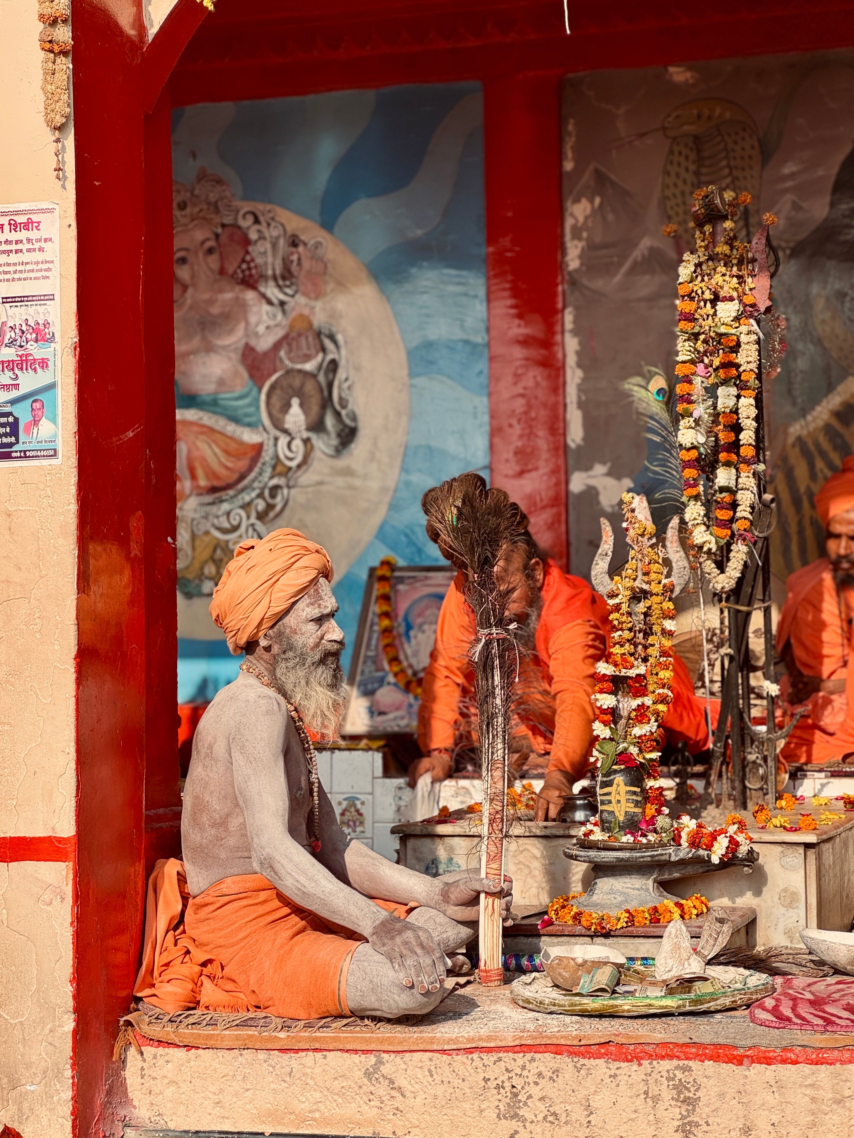 Hindu Sadhus in Traditional Ceremonial Setting · Free Stock Photo