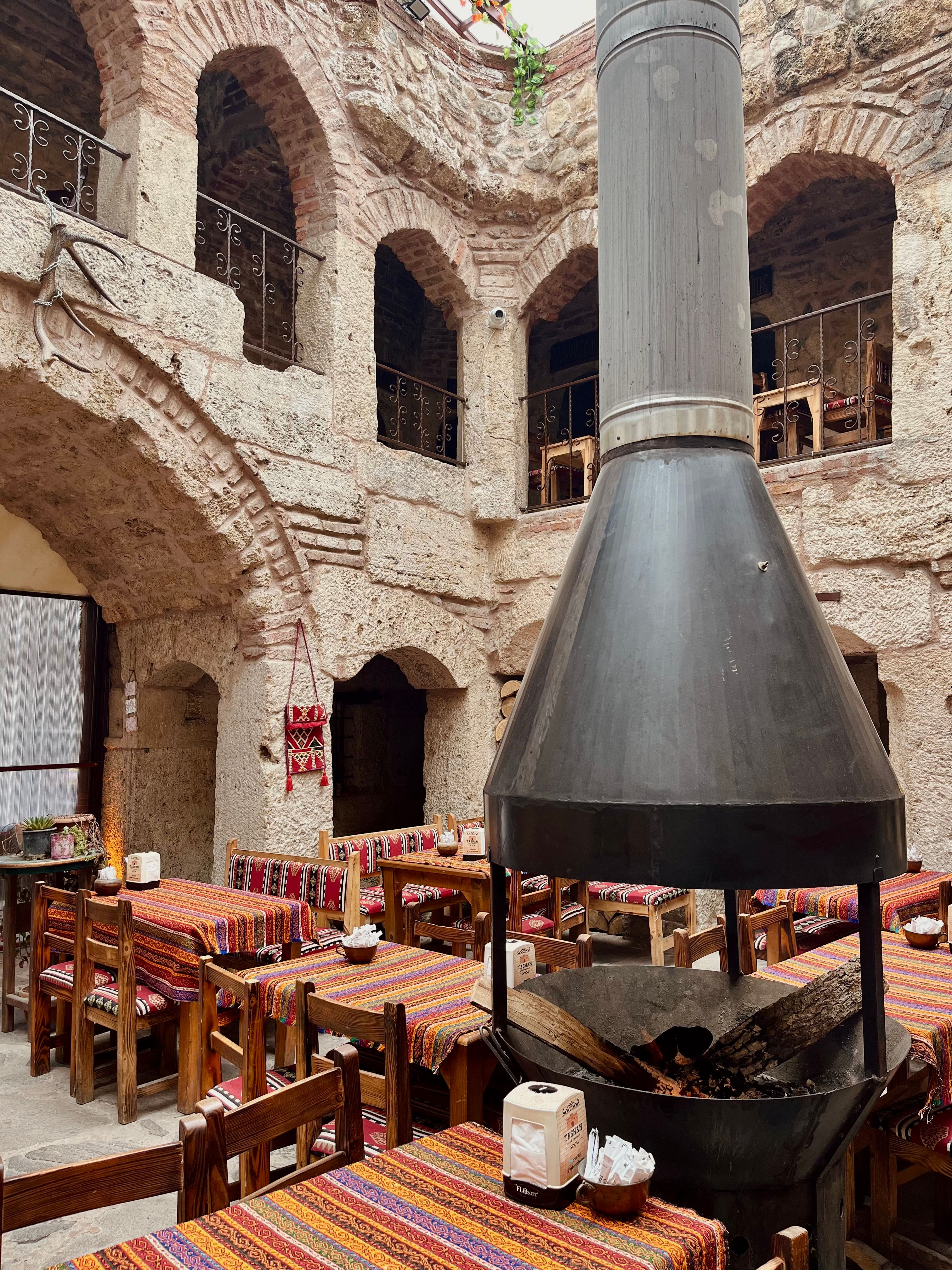 Rustic Turkish Cafe with Stone Interior in Bolu · Free Stock Photo