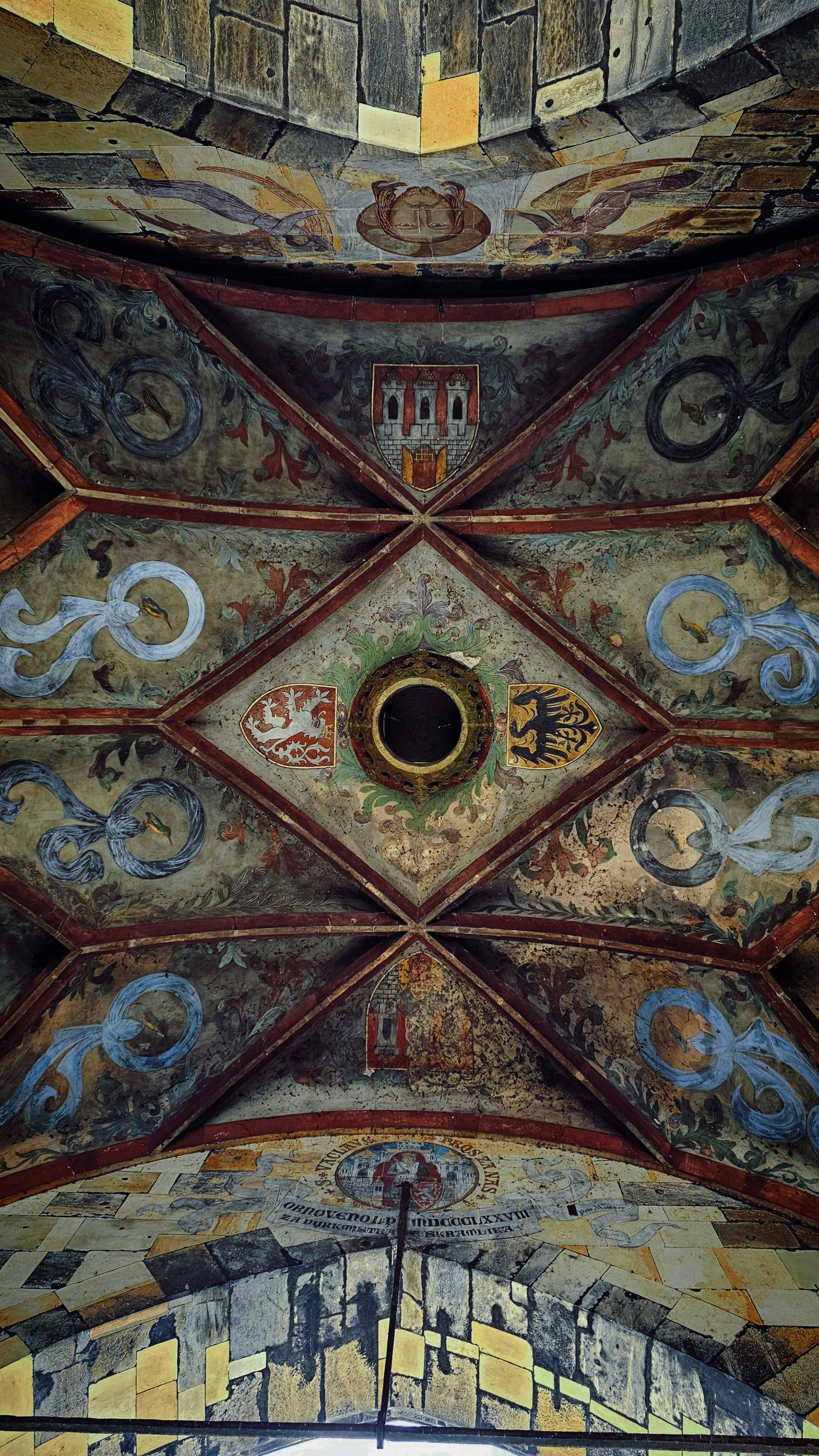 Ornate Painted Ceiling of Historic Architecture · Free Stock Photo
