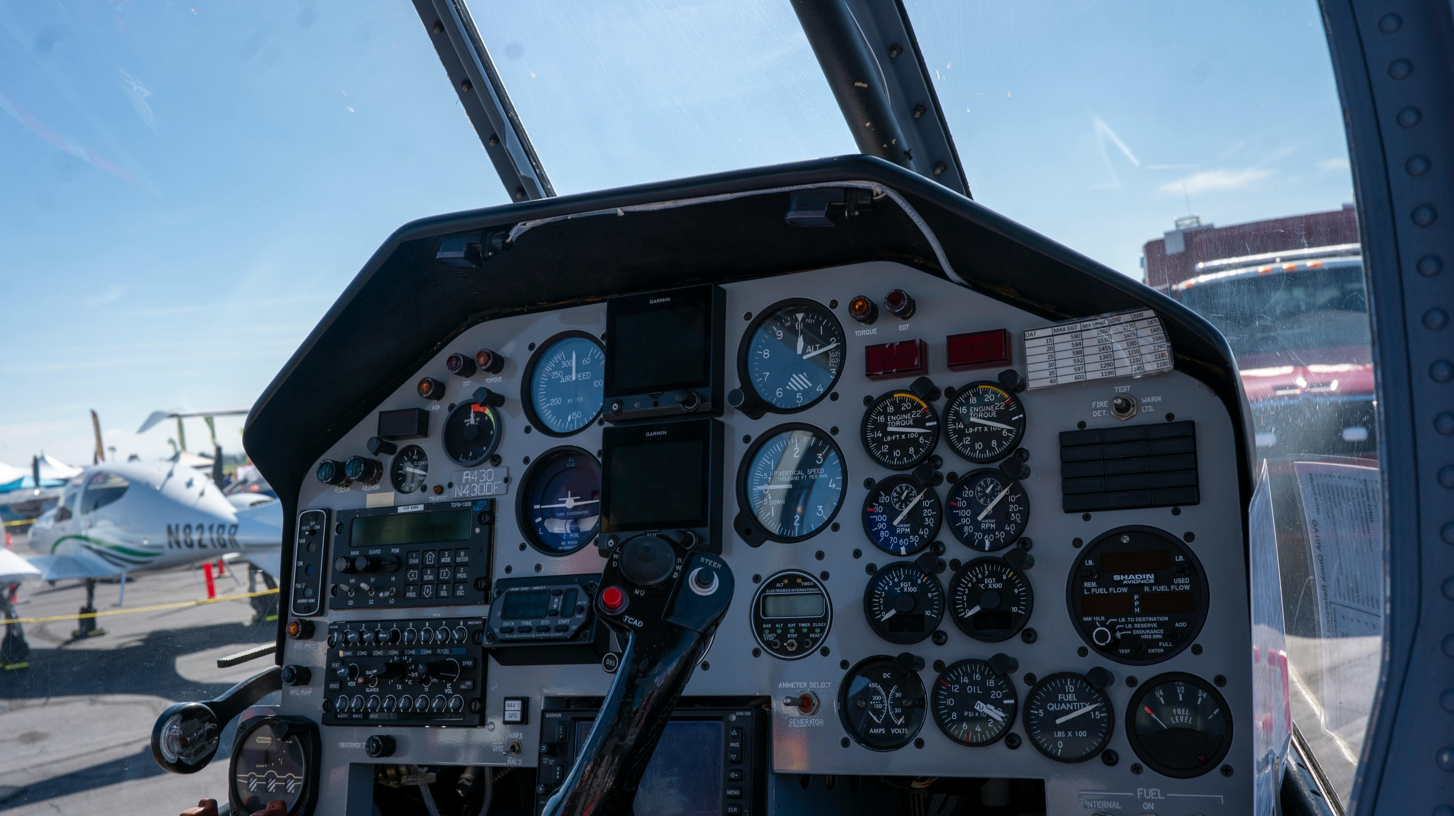 Aircraft Cockpit with Instrument Panel View · Free Stock Photo